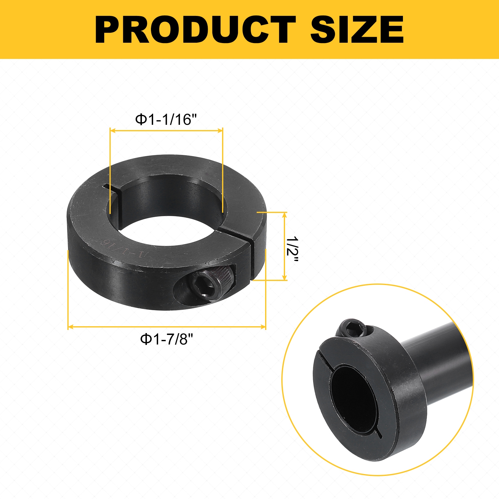 Unique Bargains 8pcs Single Split Shaft Collar 1-1/16inch Bore One ...