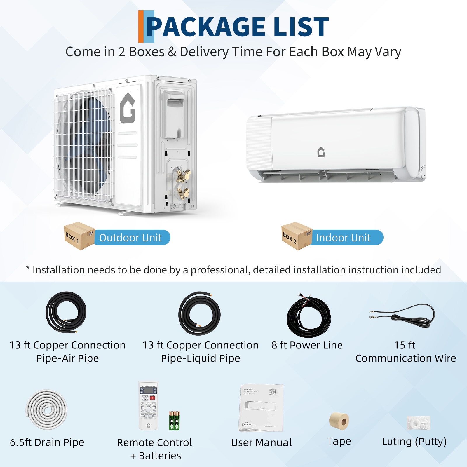 IdealHouse 24000 BTU White Mini Split Central Air Conditioner and Heat ...