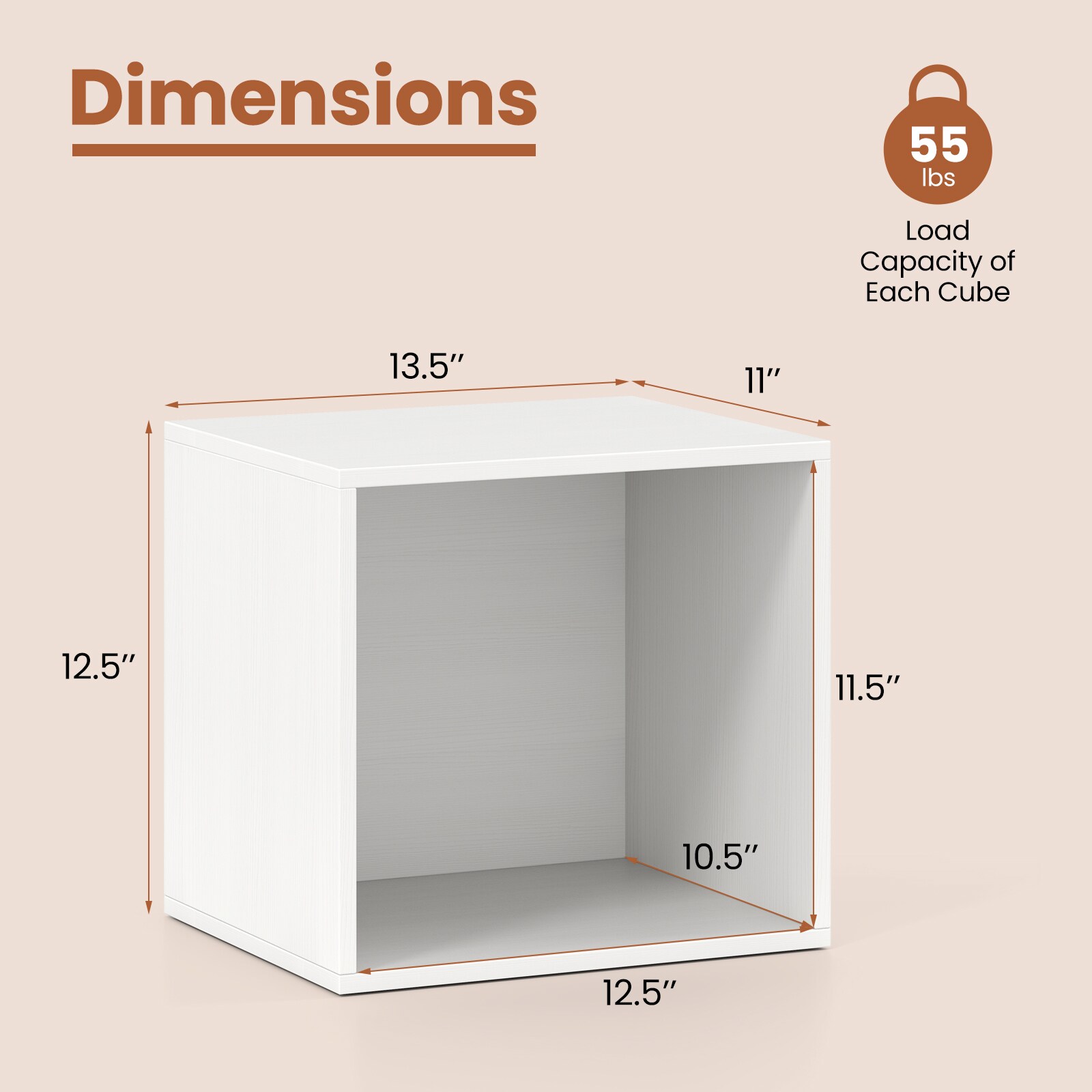 Fenbeli Stackable Cube Storage Organizer with Open Shelves for Books ...