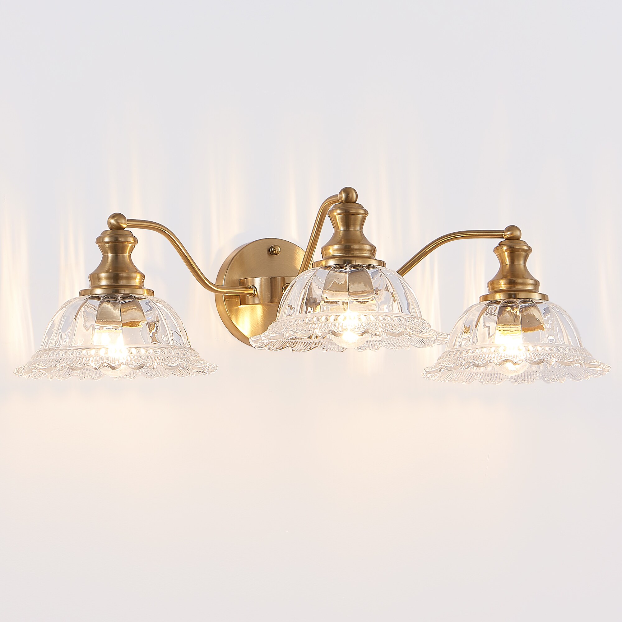Medunjess Llco 24.4-in 3 Light Gold Traditional Bathroom Vanity light ...