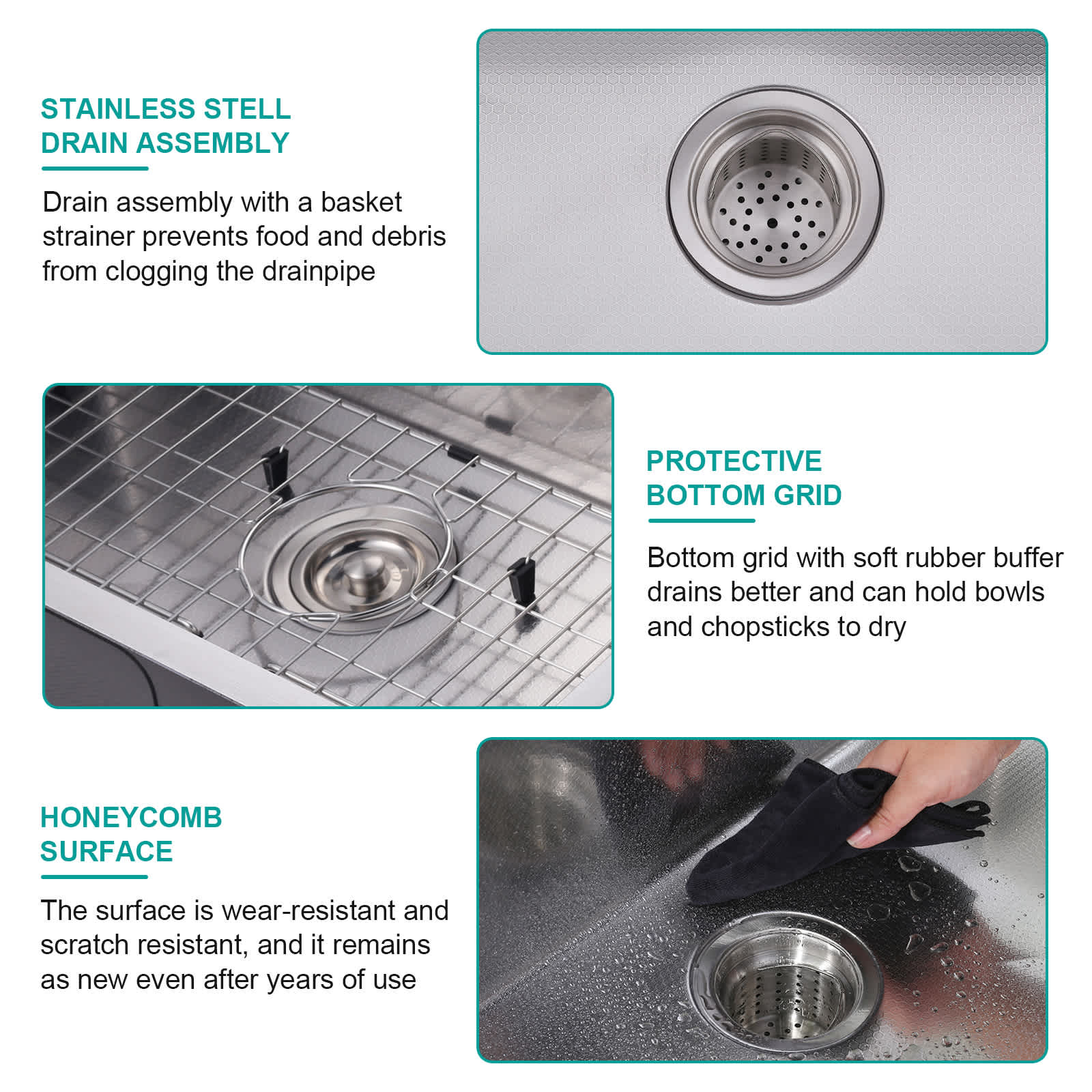 ALEASHA 30-in Undermount Single Bowl 16-Gauge 3D Embossed Stainless ...