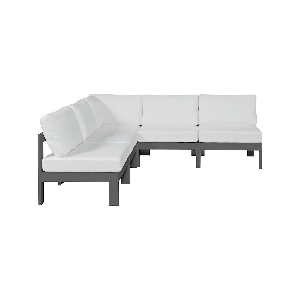 Meridian Nizuc White Water Resistant Fabric Outdoor Patio Modular ...