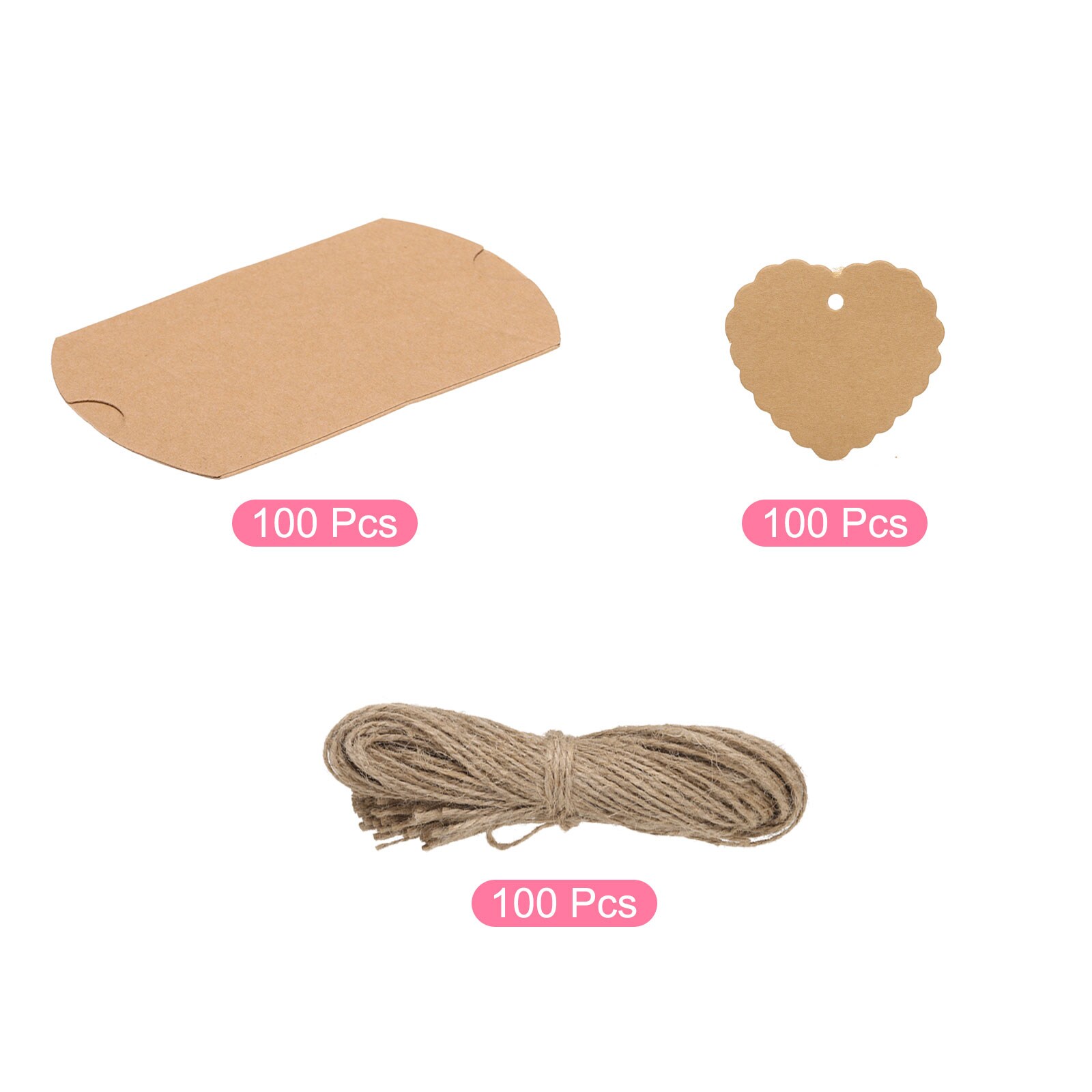 Unique Bargains 100pcs Pillow Boxes 3.5 x 2.8 x 1 Inch Gift Boxes with ...