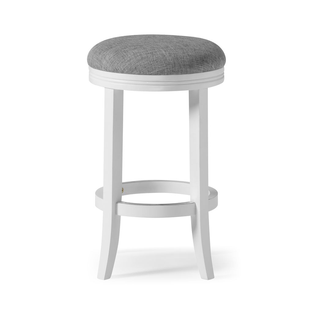 New Ridge Home Goods Avery white wood and grey linen counter Height ...