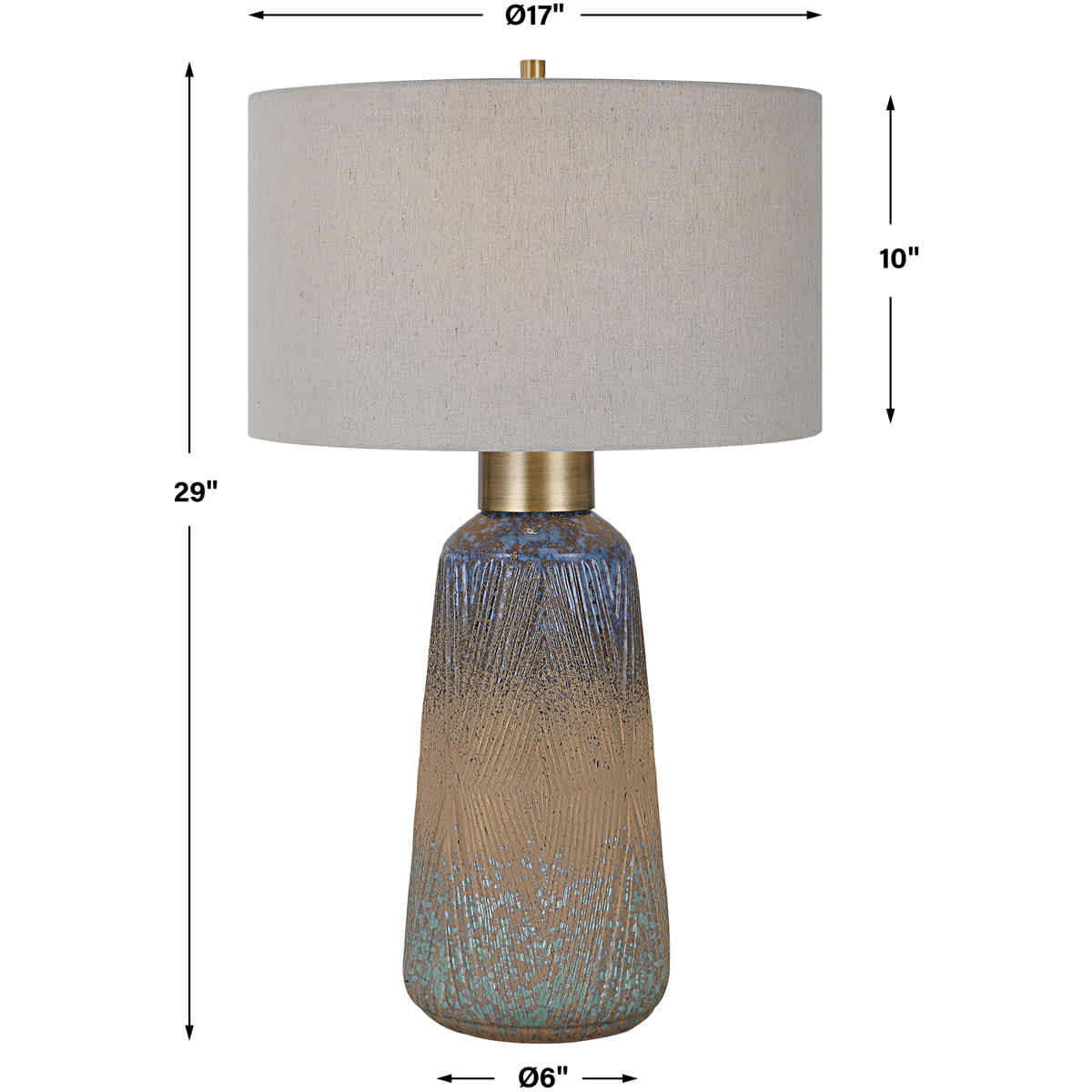 Uttermost 30055-1 Western Sky Table Lamp Blue-Green with Indigo and ...