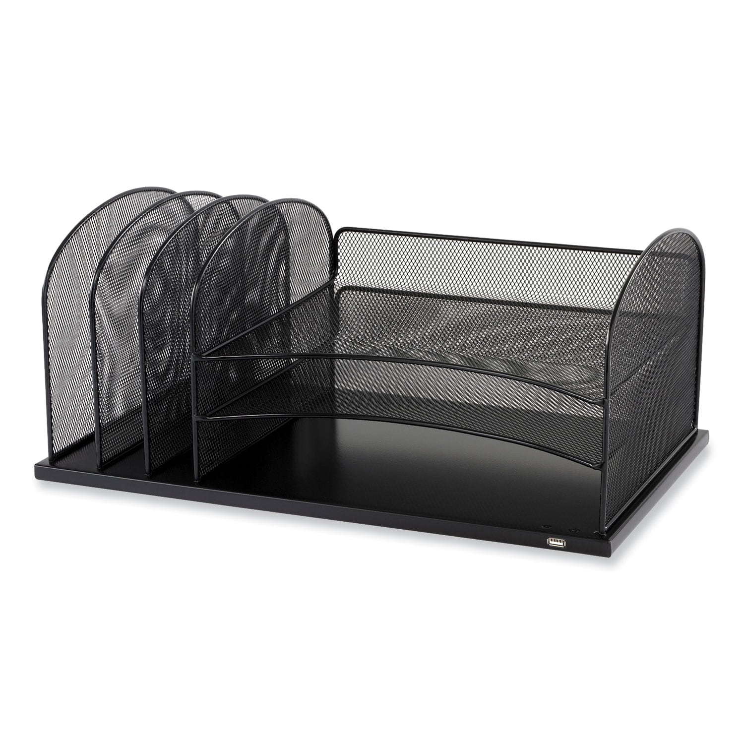 Safco Powered Onyx Three Horizontal and Three Upright Sections Letter ...
