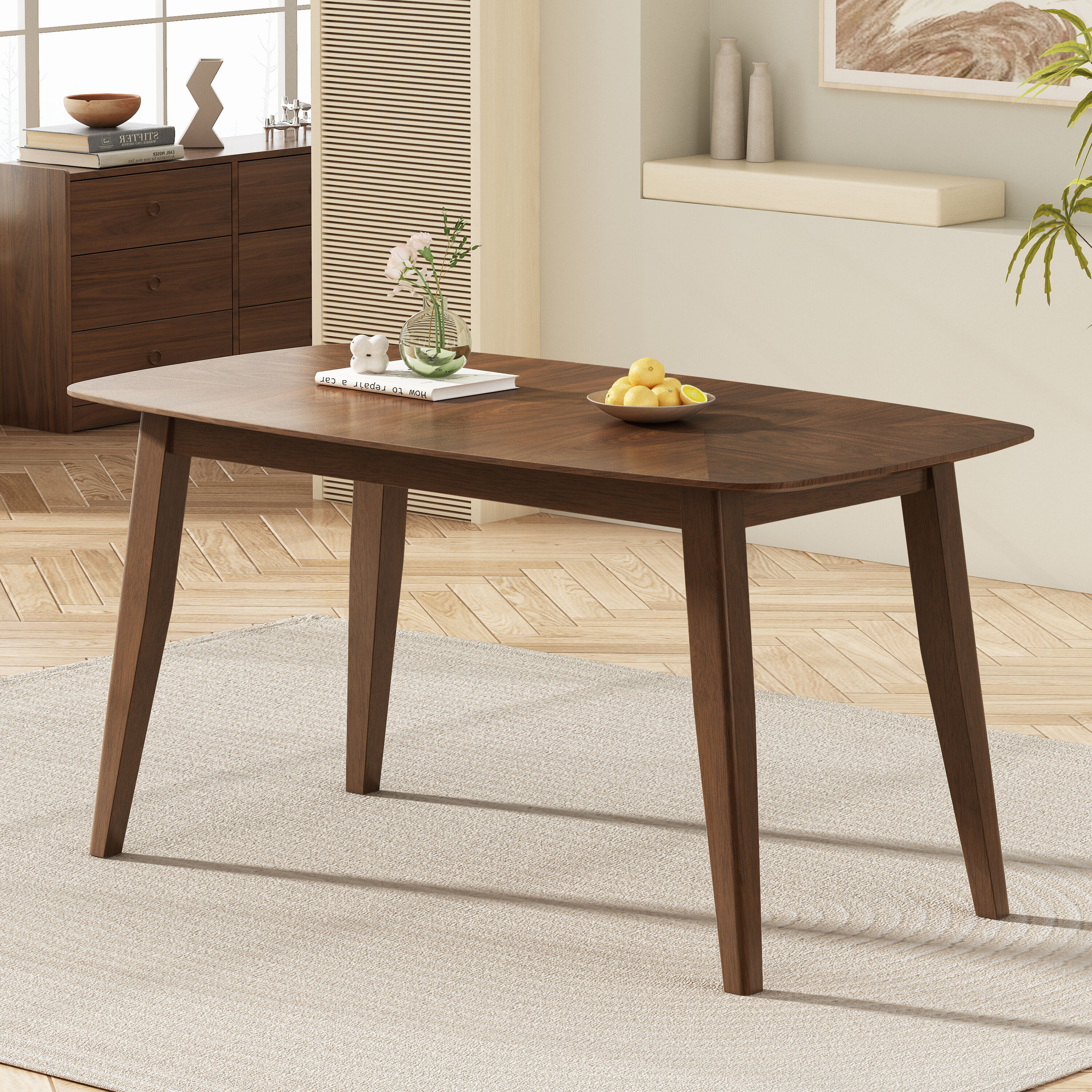 ModernLuxe Assembly Required Wood Dining Table Oval Design with Smooth ...