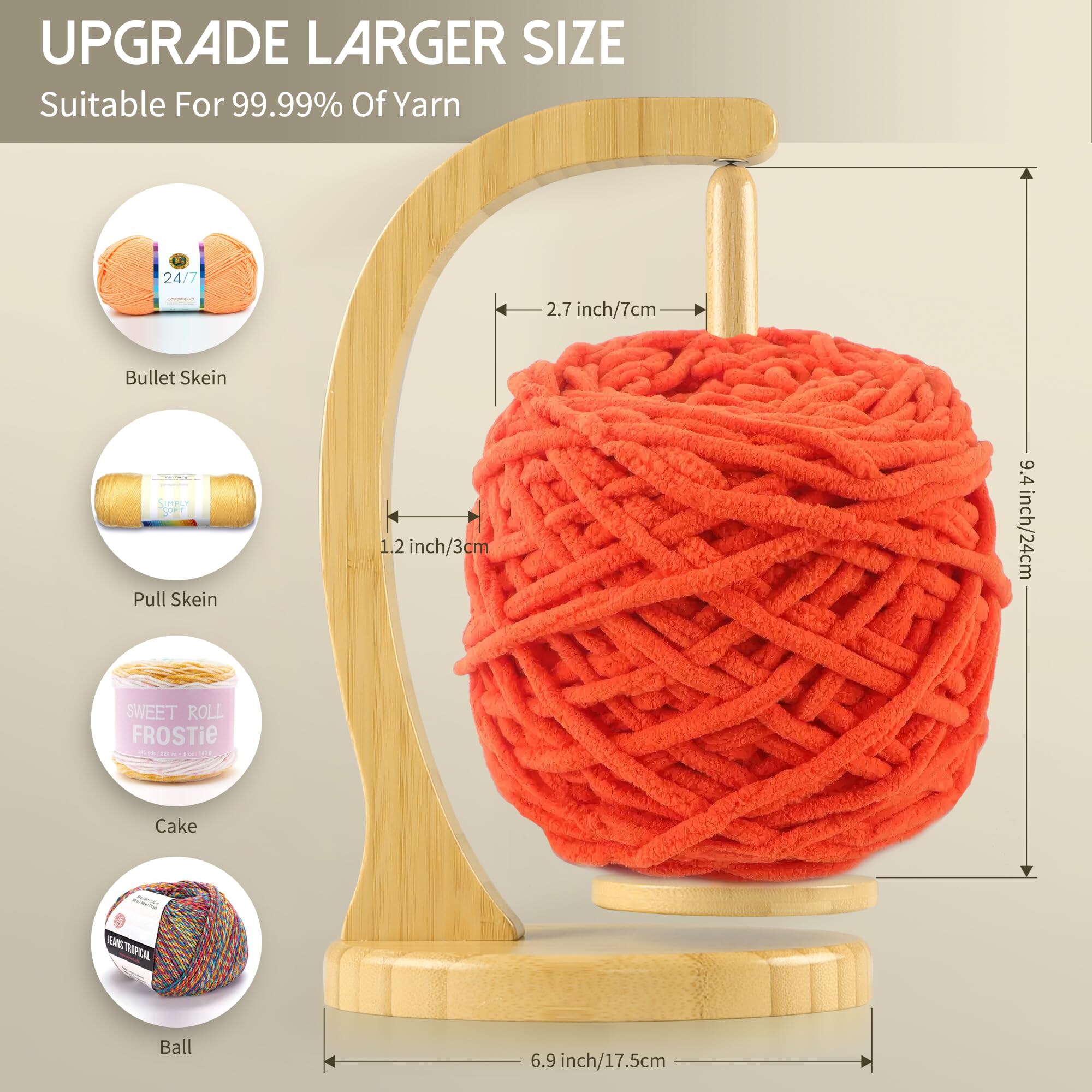 Misopily Wooden Yarn Holder Magnetic Rotating Pendulum Yarn Ball ...