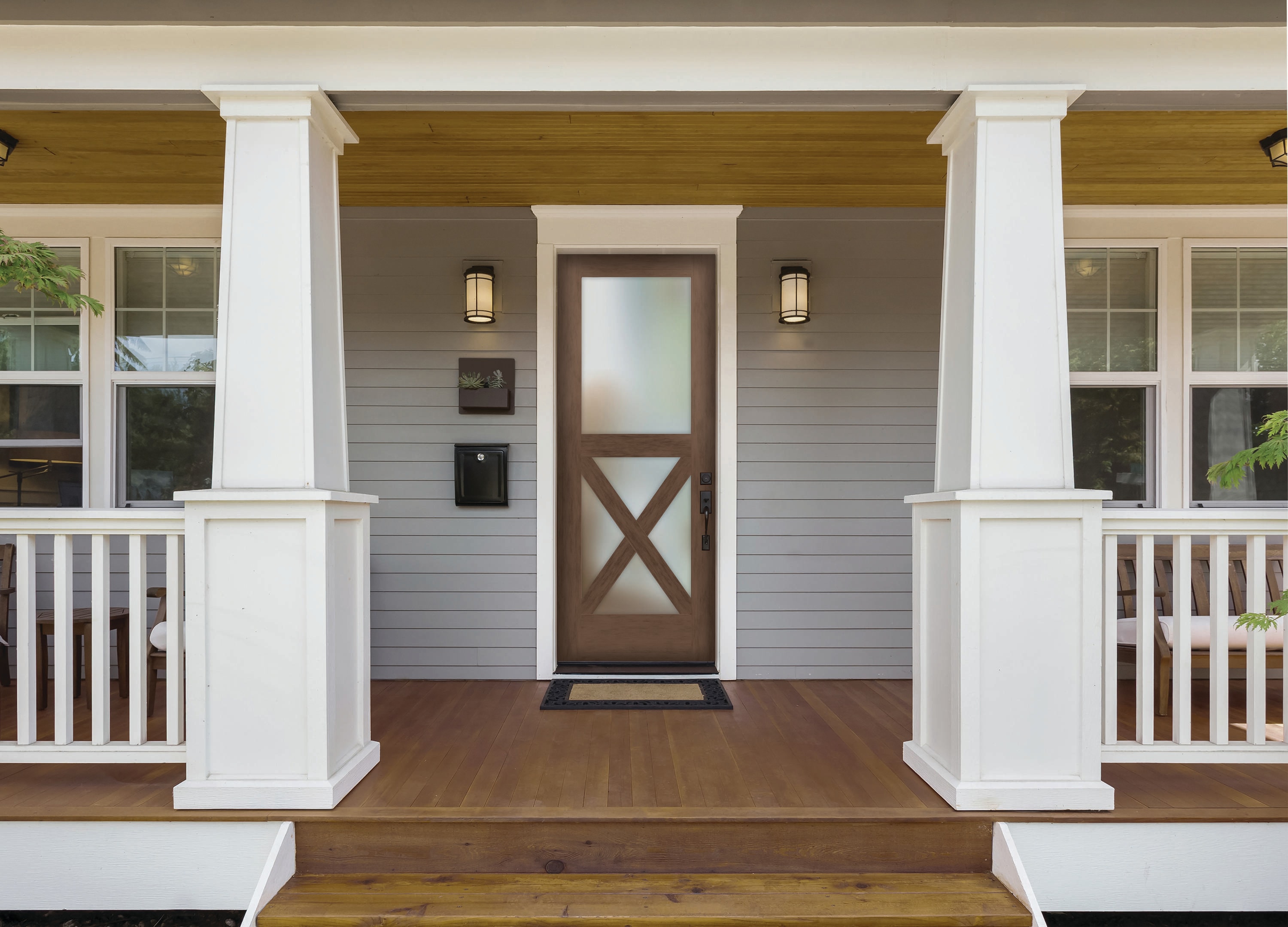 Therma-Tru 36-in x 96-in x 6-9/16-in Fiberglass Full lite Right-hand ...