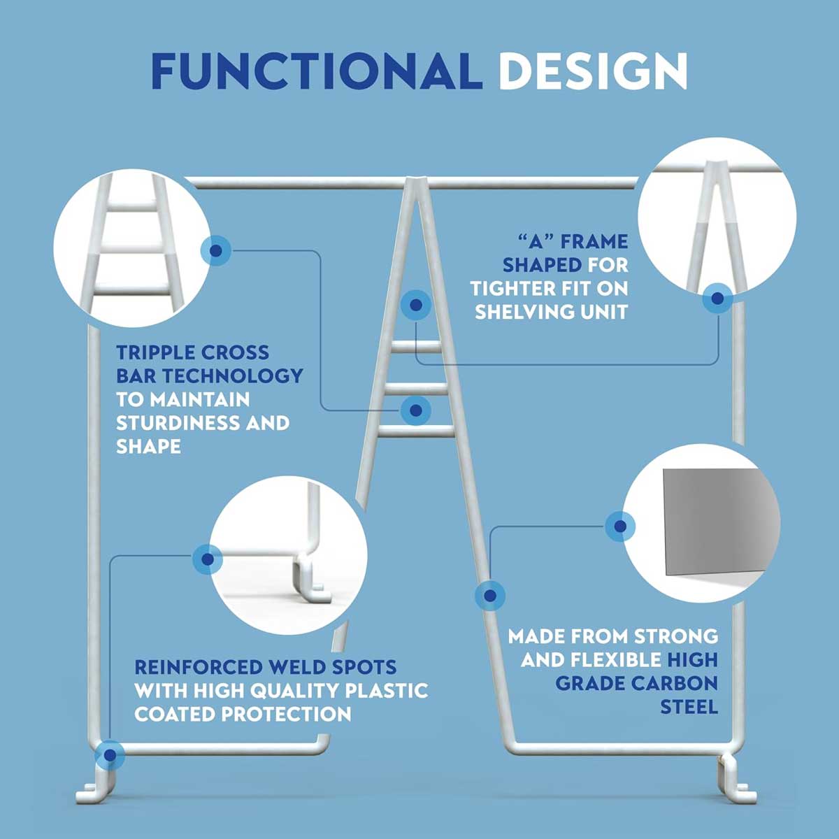 Aoibox Tall White Wire Shelf Dividers for Closet Organization Sturdy ...