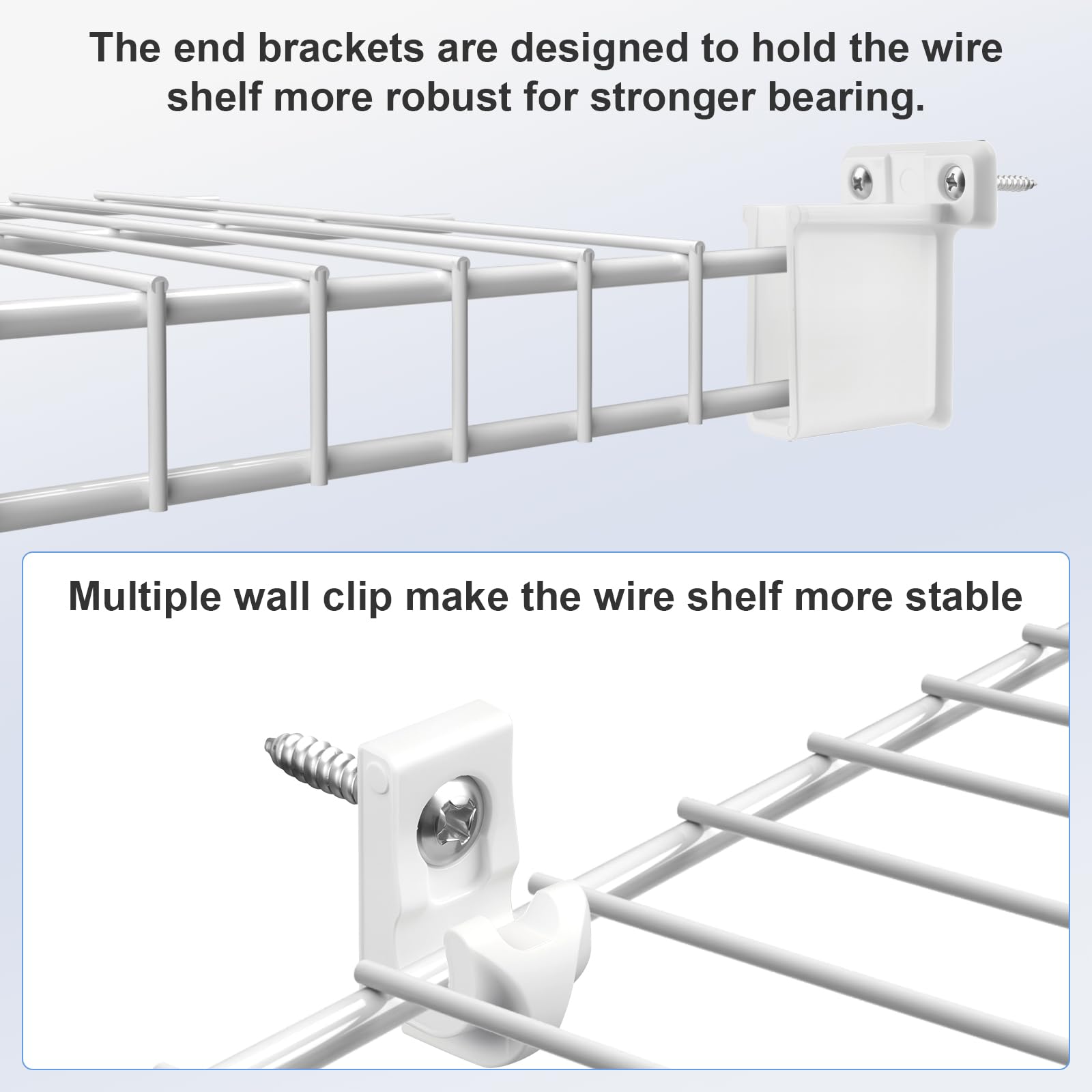 Etokfoks 12 Inch Wire Shelf Brackets Set 4 Pack Metal White Closet ...