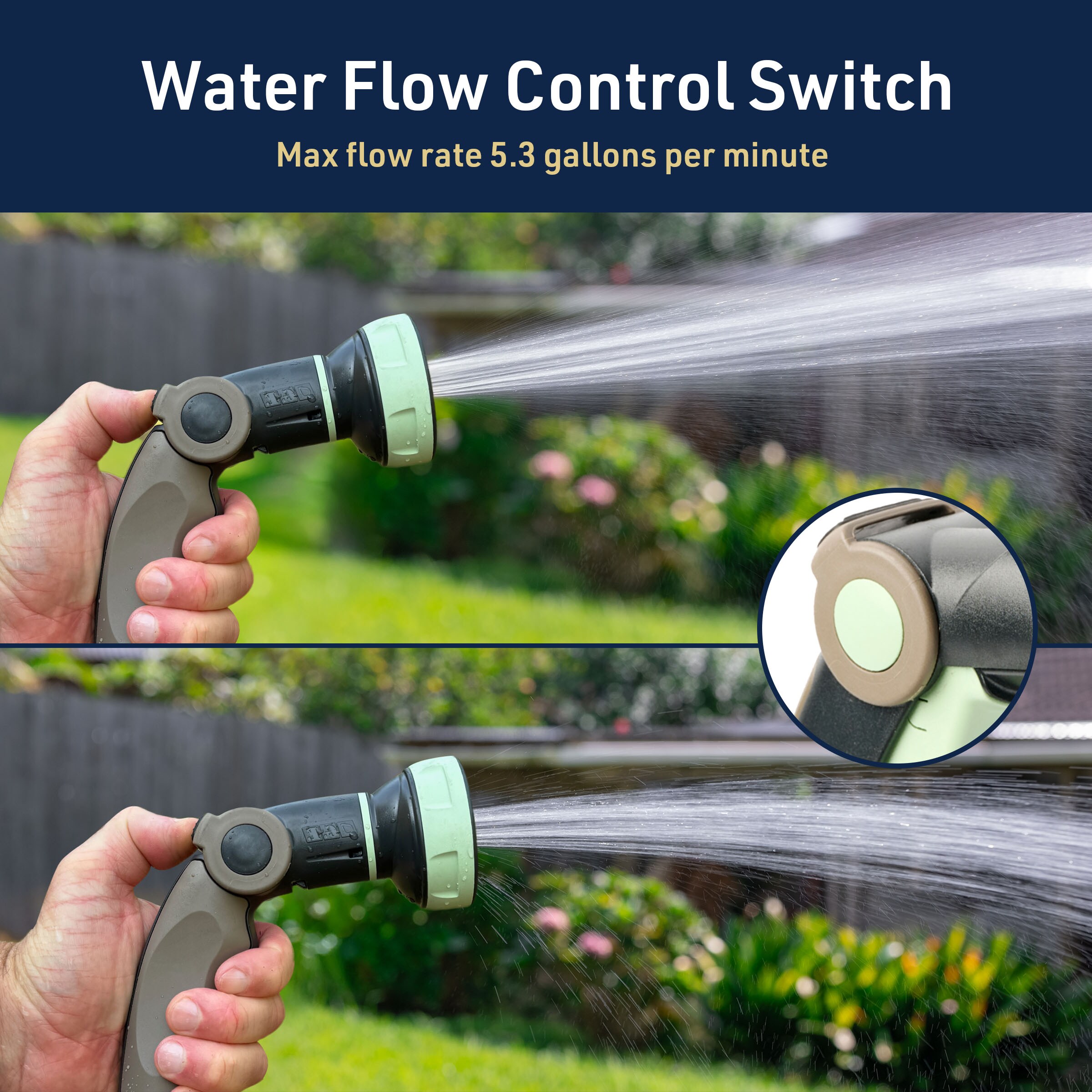 Kings County tools Garden Hose Nozzle Sprayer with 8 Spray Patterns and ...