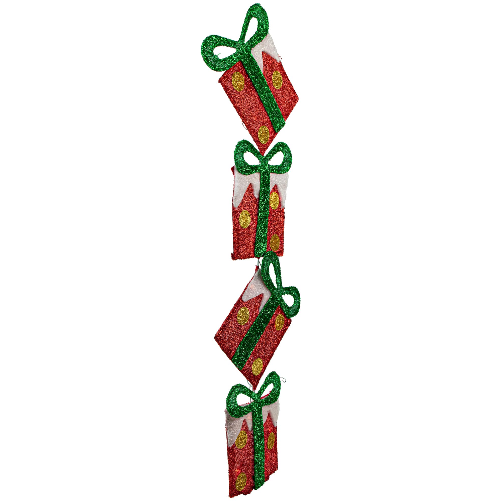 Northlight Lighted Tinsel Stacked Gift Boxes Outdoor Christmas ...