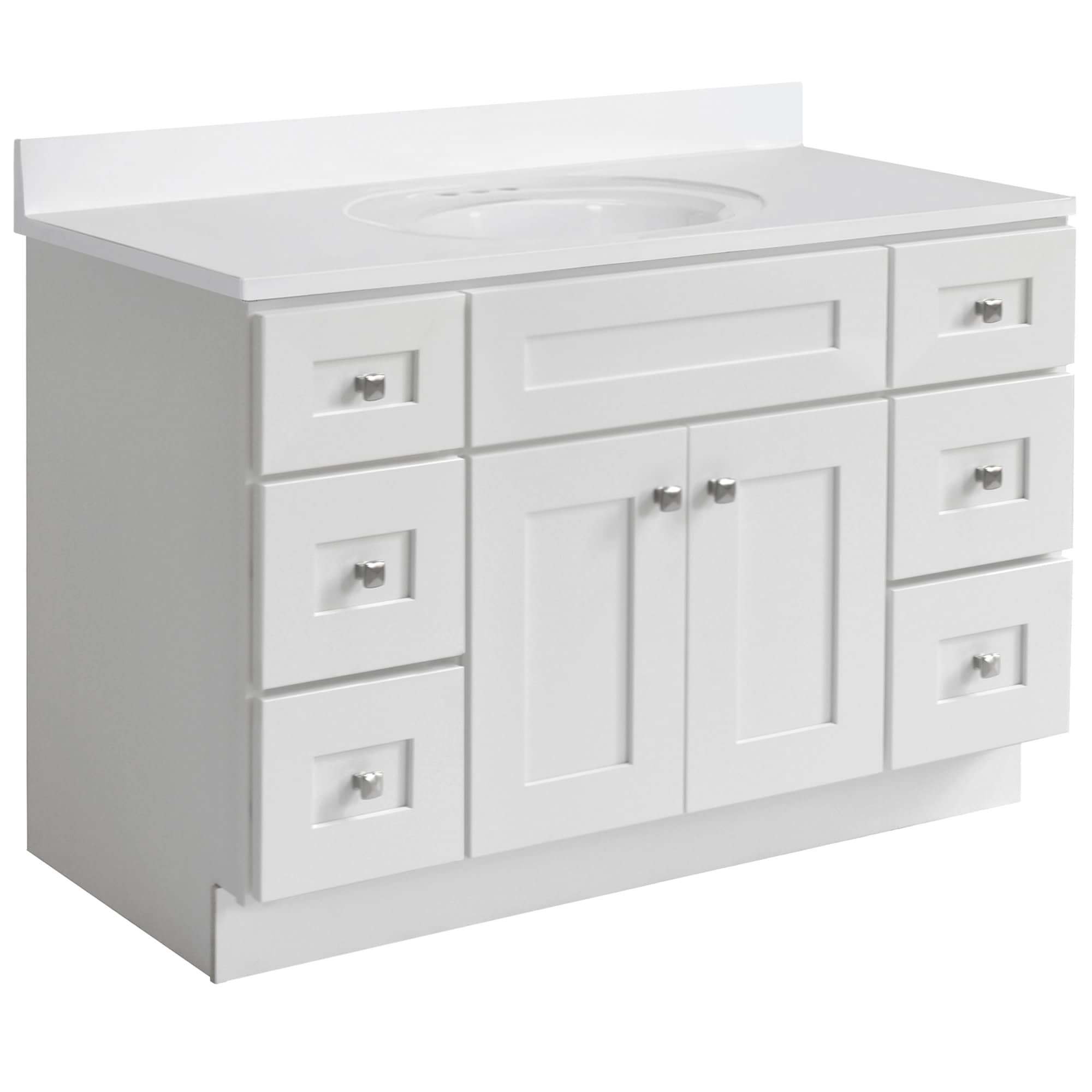 Design House Brookings 49-in White Single Sink Bathroom Vanity with ...