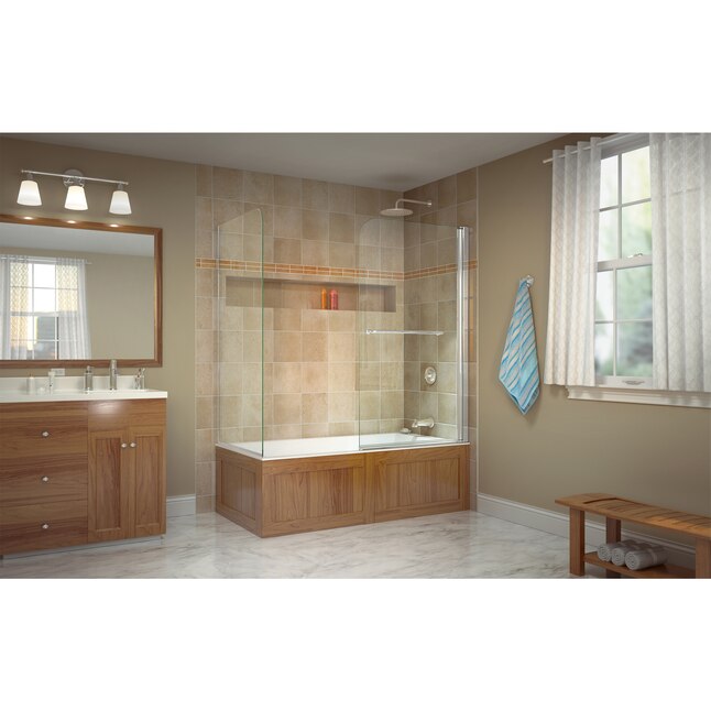Dreamline Aqua Swing Chrome 56 In To 60 In X 58 In Frameless Hinged