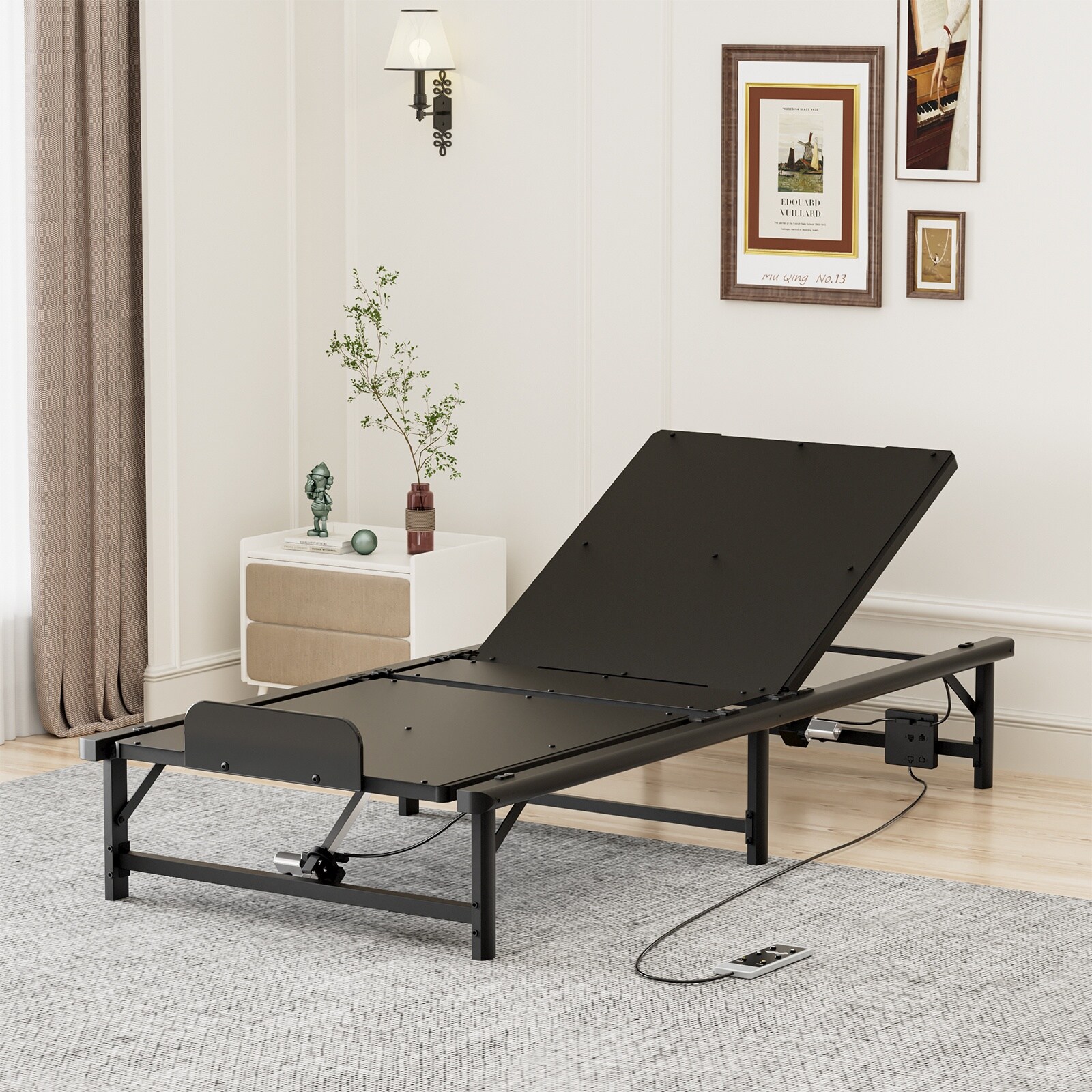Pocassy Twin Black Metal Bed Frame in the Beds department at Lowes.com