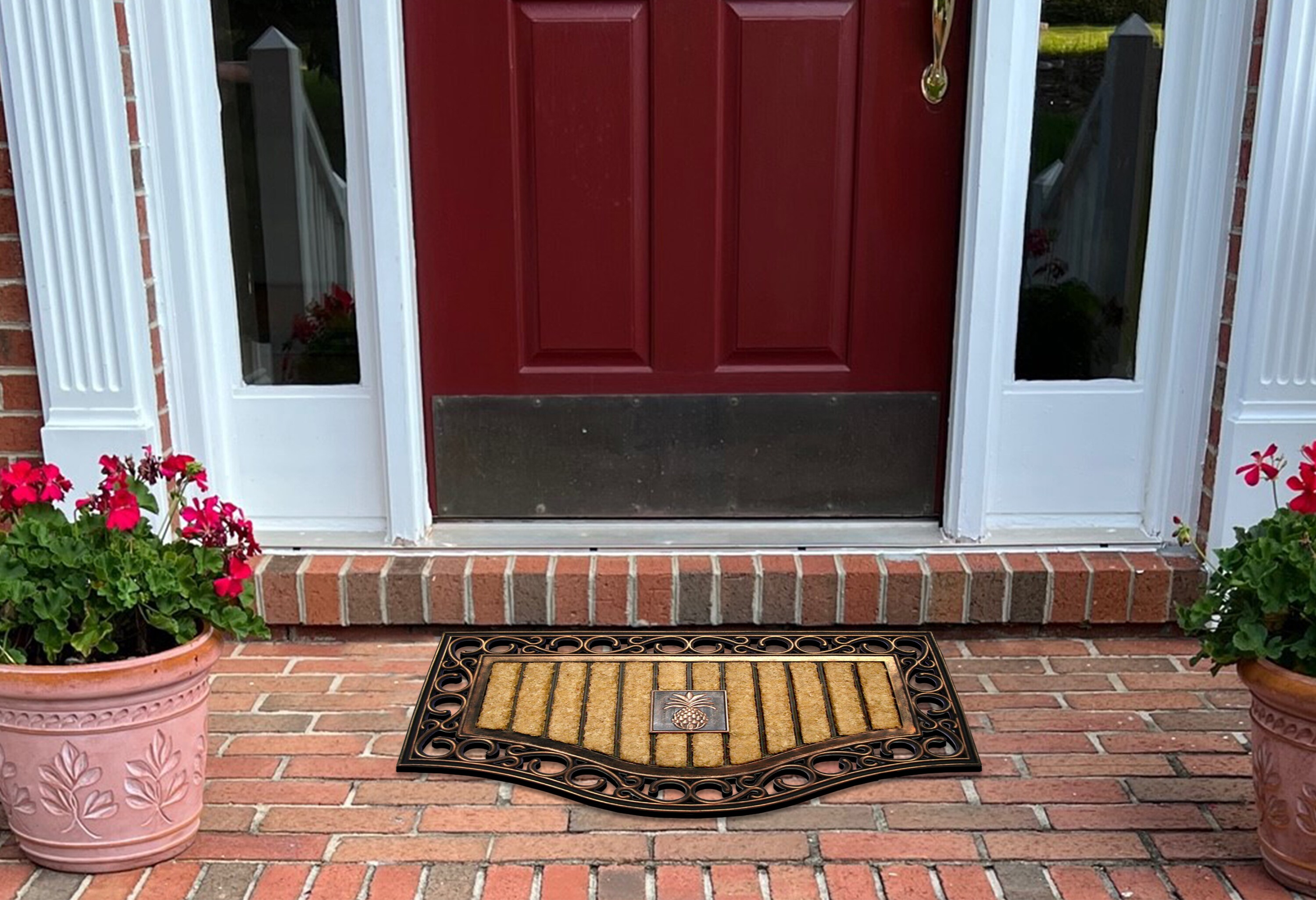 A1 Home Collections Natural Coir and Rubber Door Mat 18-in x 30-in ...