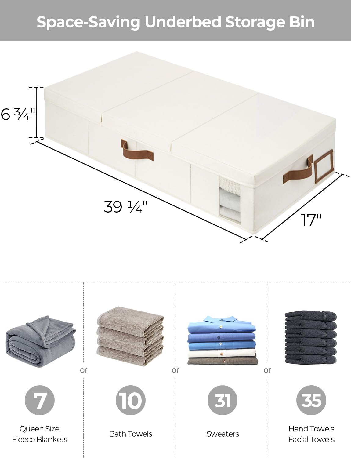 Misopily 2 Pack Jumbo Under Bed Storage Containers with Clear Window ...
