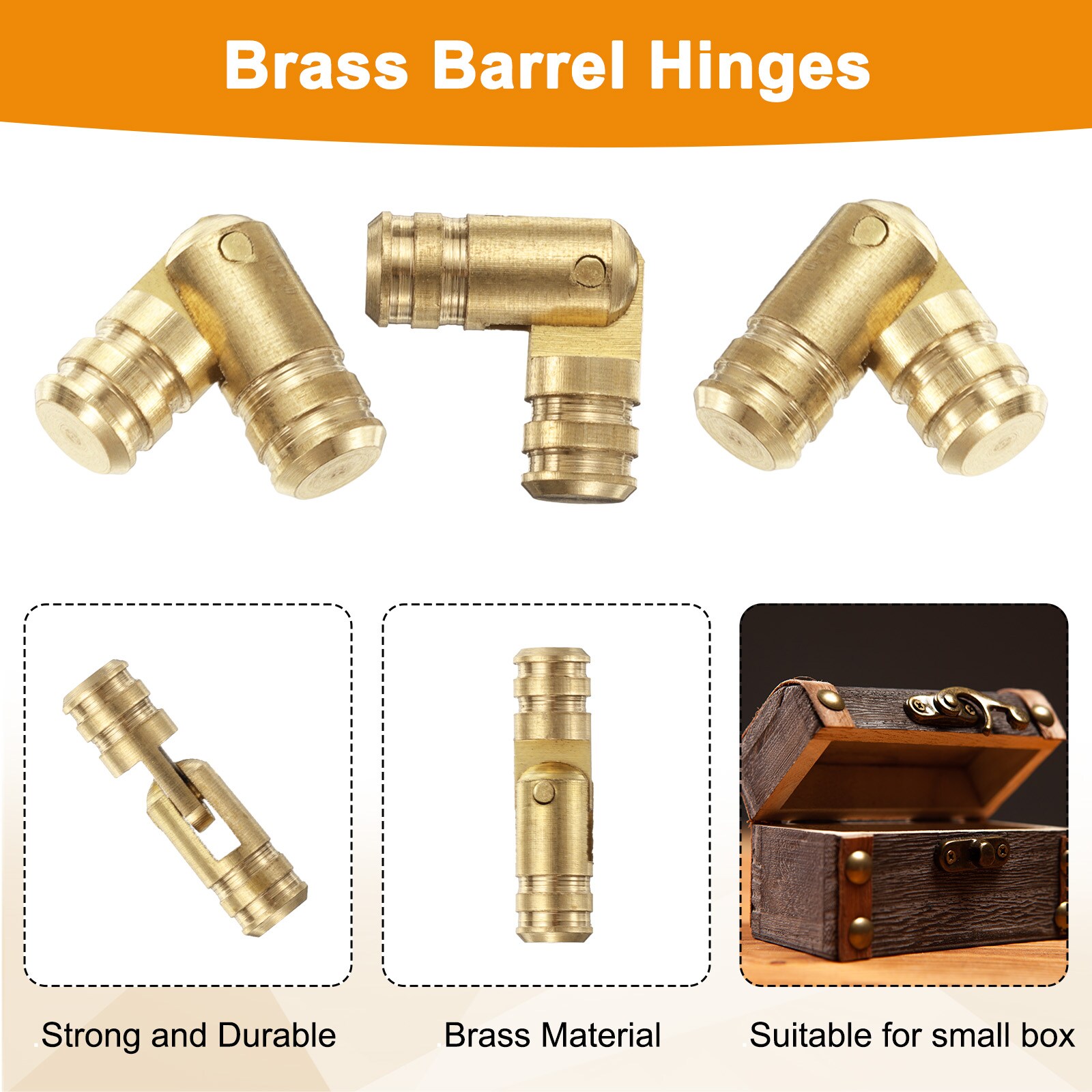 Unique Bargains 20pcs Invisible Barrel Hinges 5x19mm Brass Concealed ...