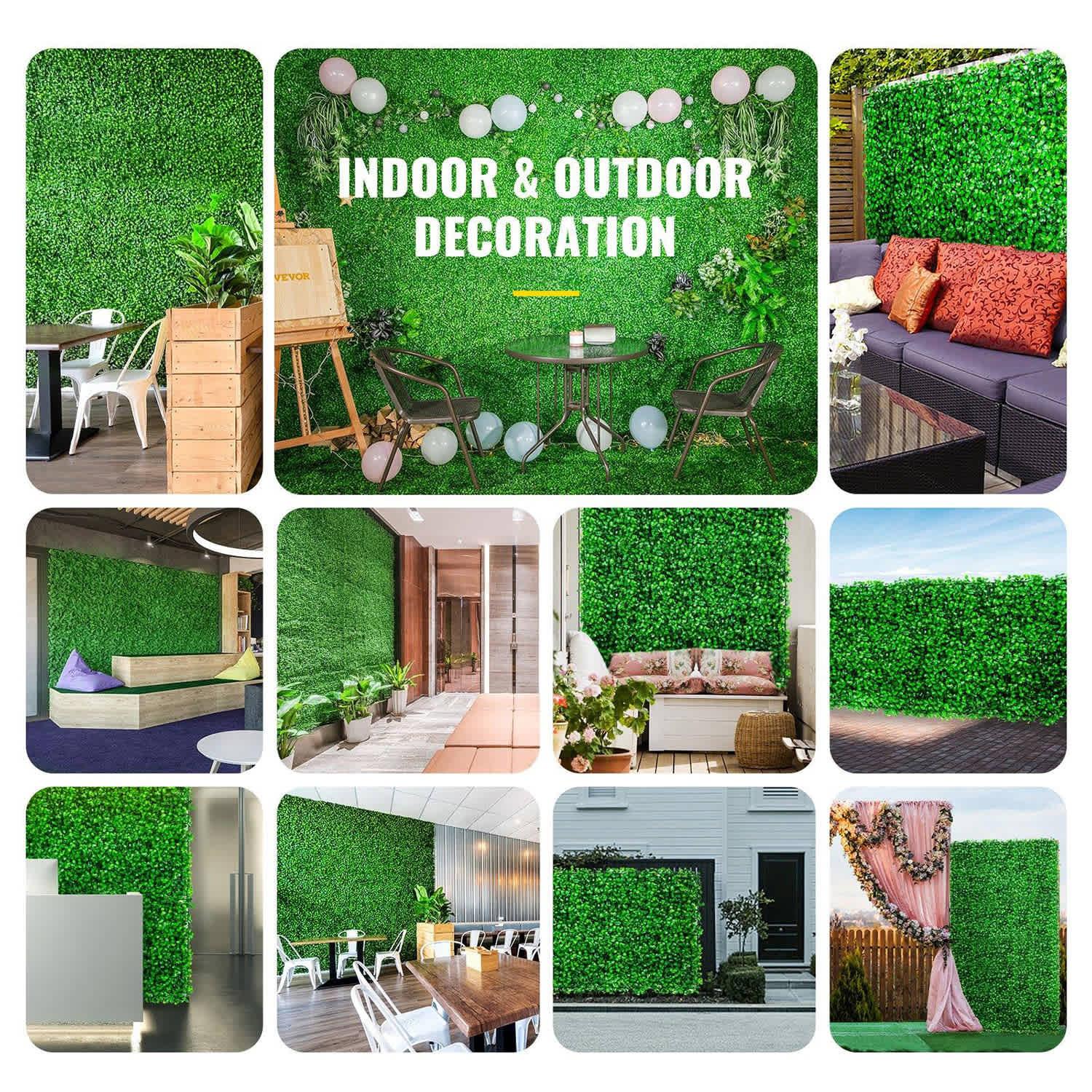Choco Moon Artificial Boxwood Panel UV 24pcs Boxwood Hedge Wall Panels ...