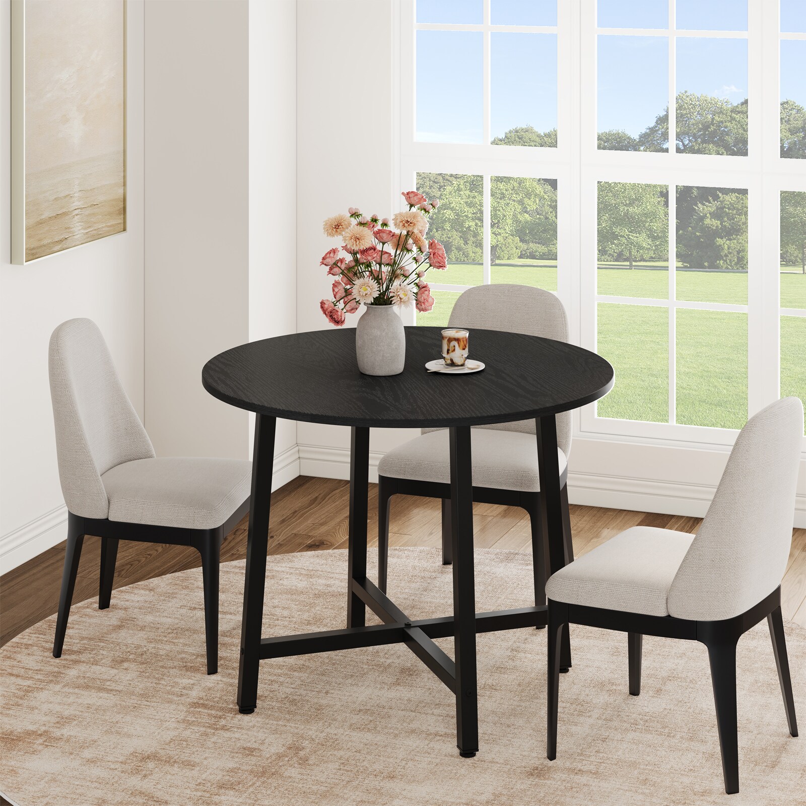 Garvee 31.5 in Small Kitchen Table for Small Spaces Round Dining Table ...