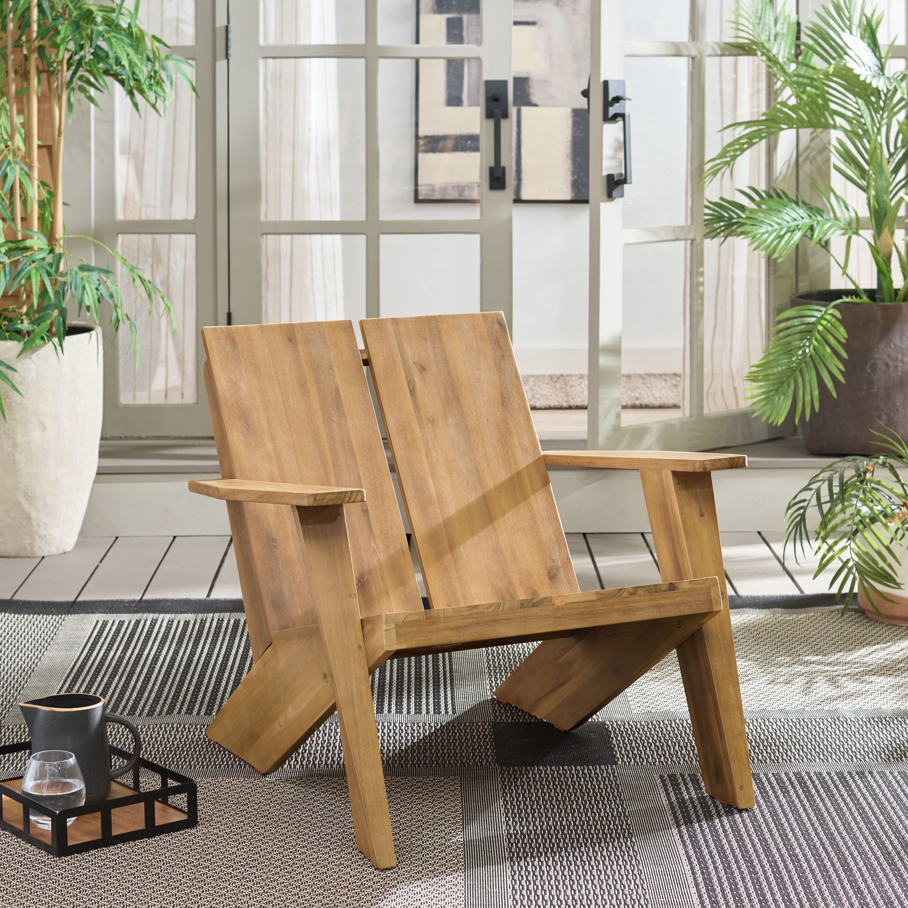 Safavieh Maya Adirondack Chair/Oak in the Patio Chairs department at ...