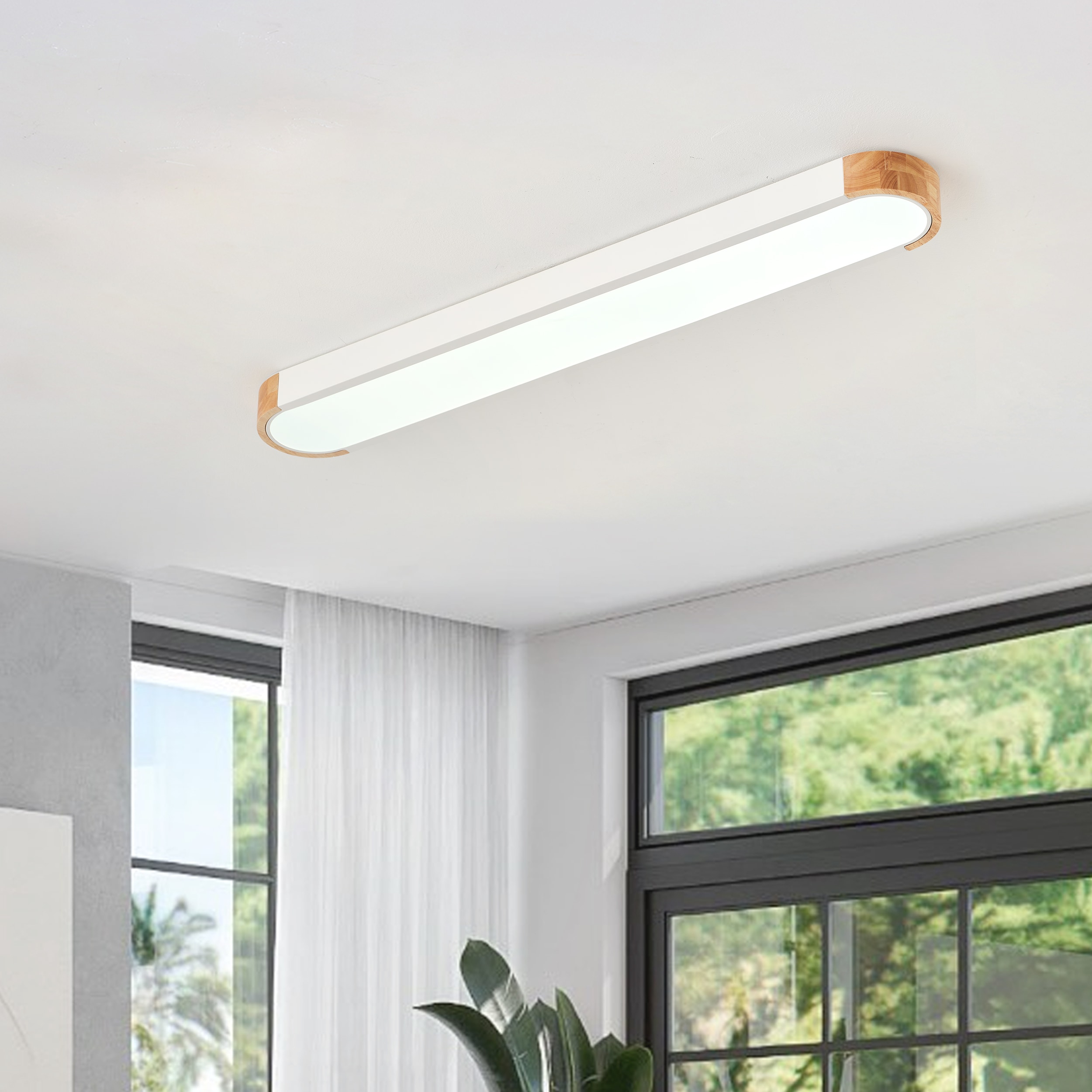 Aiwen 37.4-in White Indoor 1 -Light LED Tunable White Flush Mount Light ...