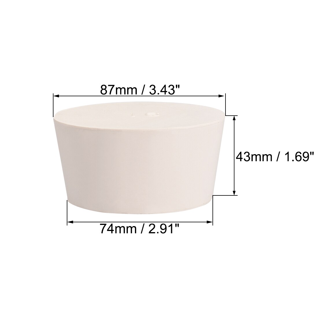 Unique Bargains White Tapered Shaped Solid Rubber Stopper for Lab Tube ...
