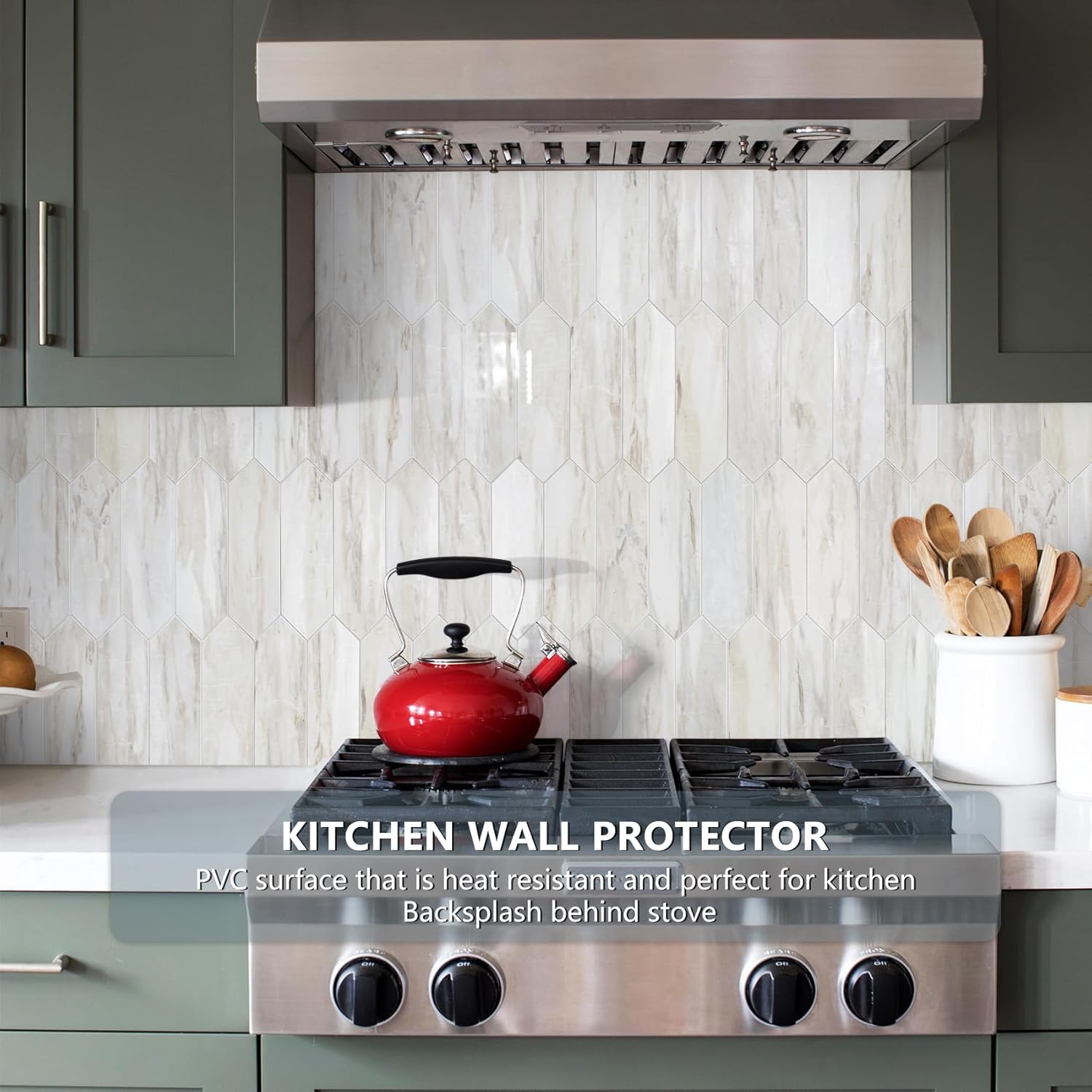 Vamos Tile 1 Sheet Glossy Wood Marble Grain Backsplash Tile Peel and ...