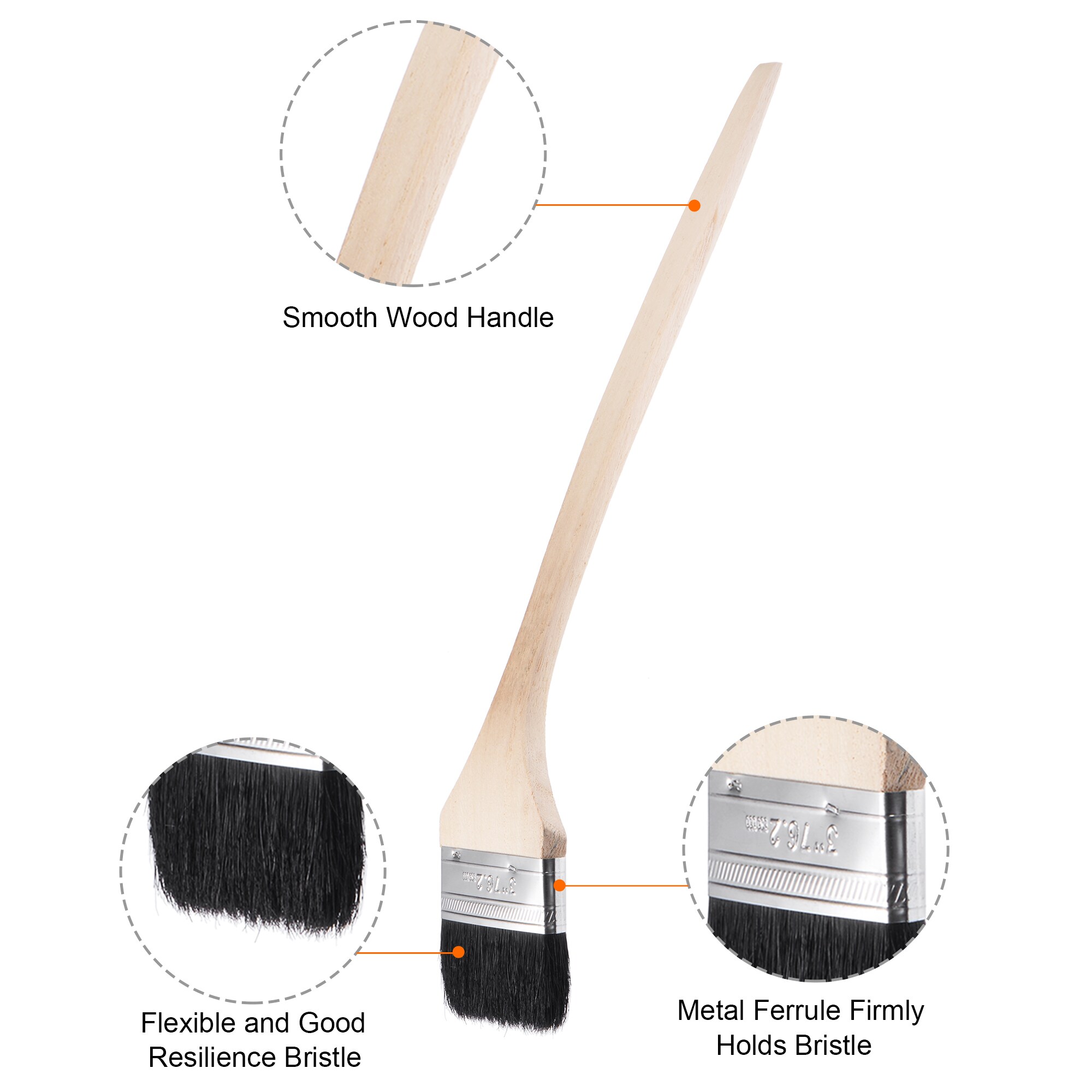 Unique Bargains Bent Radiator Paint Brush 17 Inch Length 3 Inch Width ...