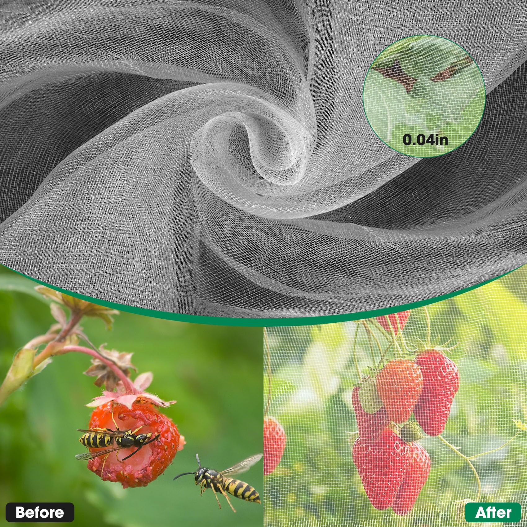 Angel Sar 2 Pack 10x33FT Ultra Mesh Garden Netting with Mosquito ...