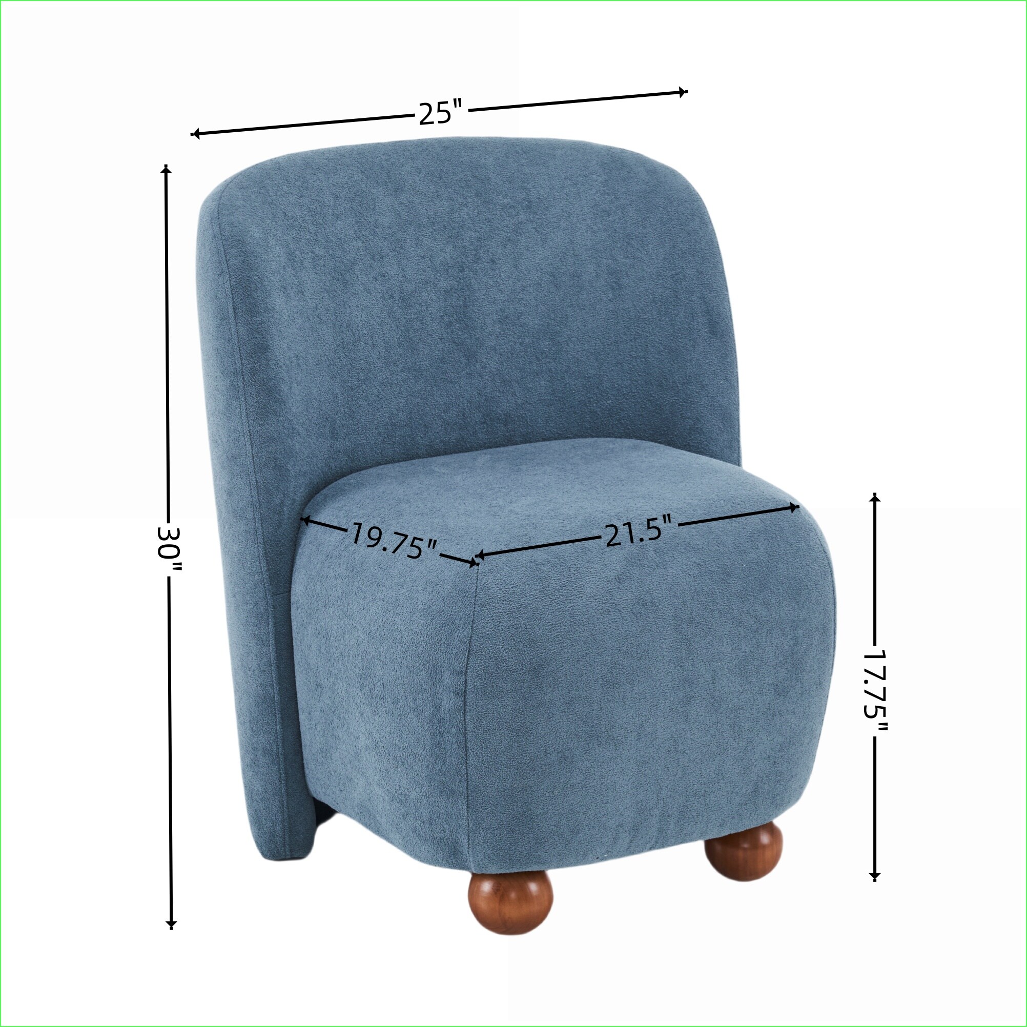 Watnature Modern Upholstered Armless Low Back Accent Chair for Adults ...