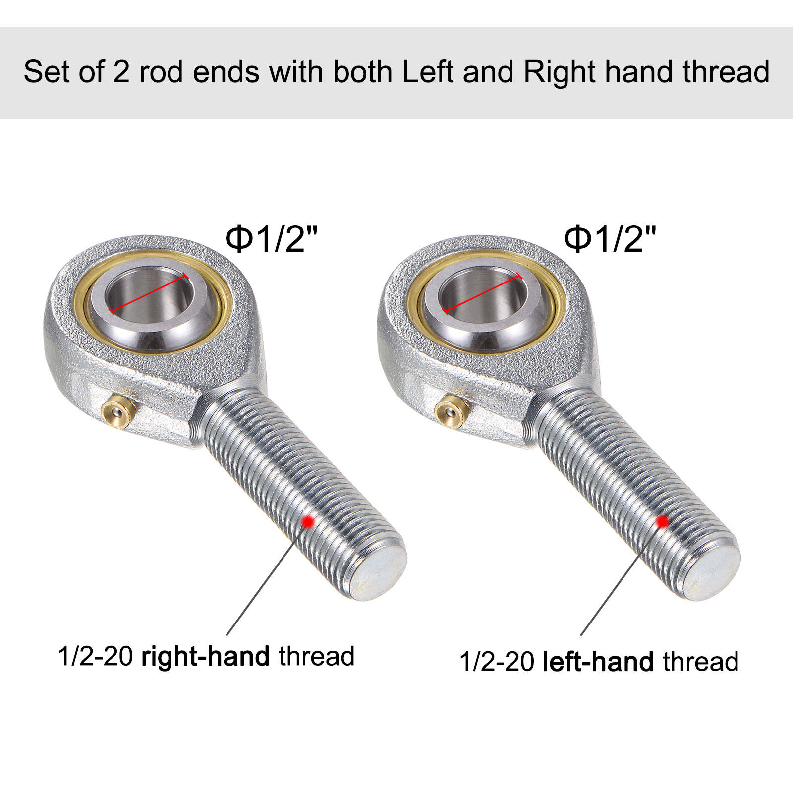 Unique Bargains POSB8 1/2 Inch Male Rod End Bearing Set - 2pcs of 1/2 ...