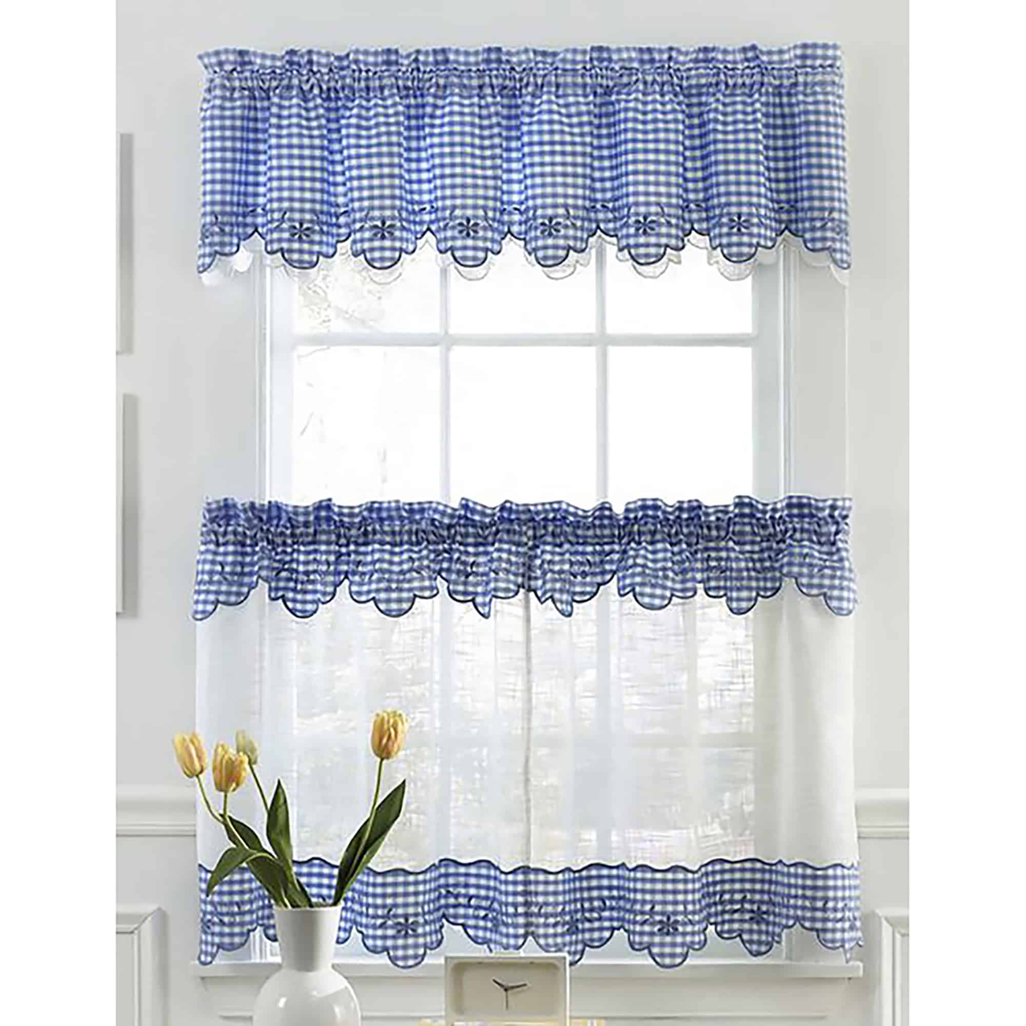 EVIDECO FRENCH HOME GOODS 24-in to 32-in White Cafe Curtain Rods and 4 ...