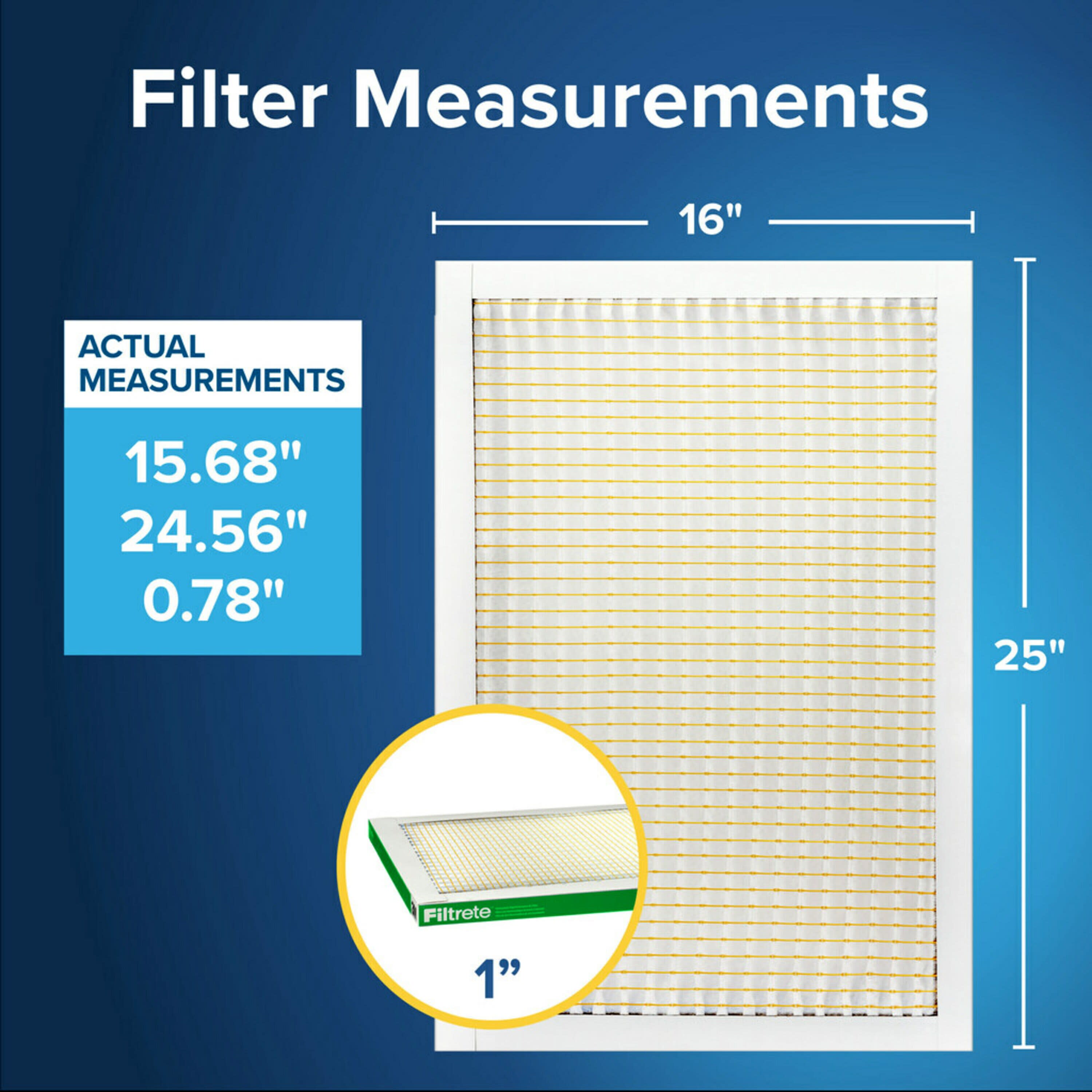 Filtrete 16 x 25 x 1 MERV 8 700 MPR Dust, Pollen, and Pet Dander ...