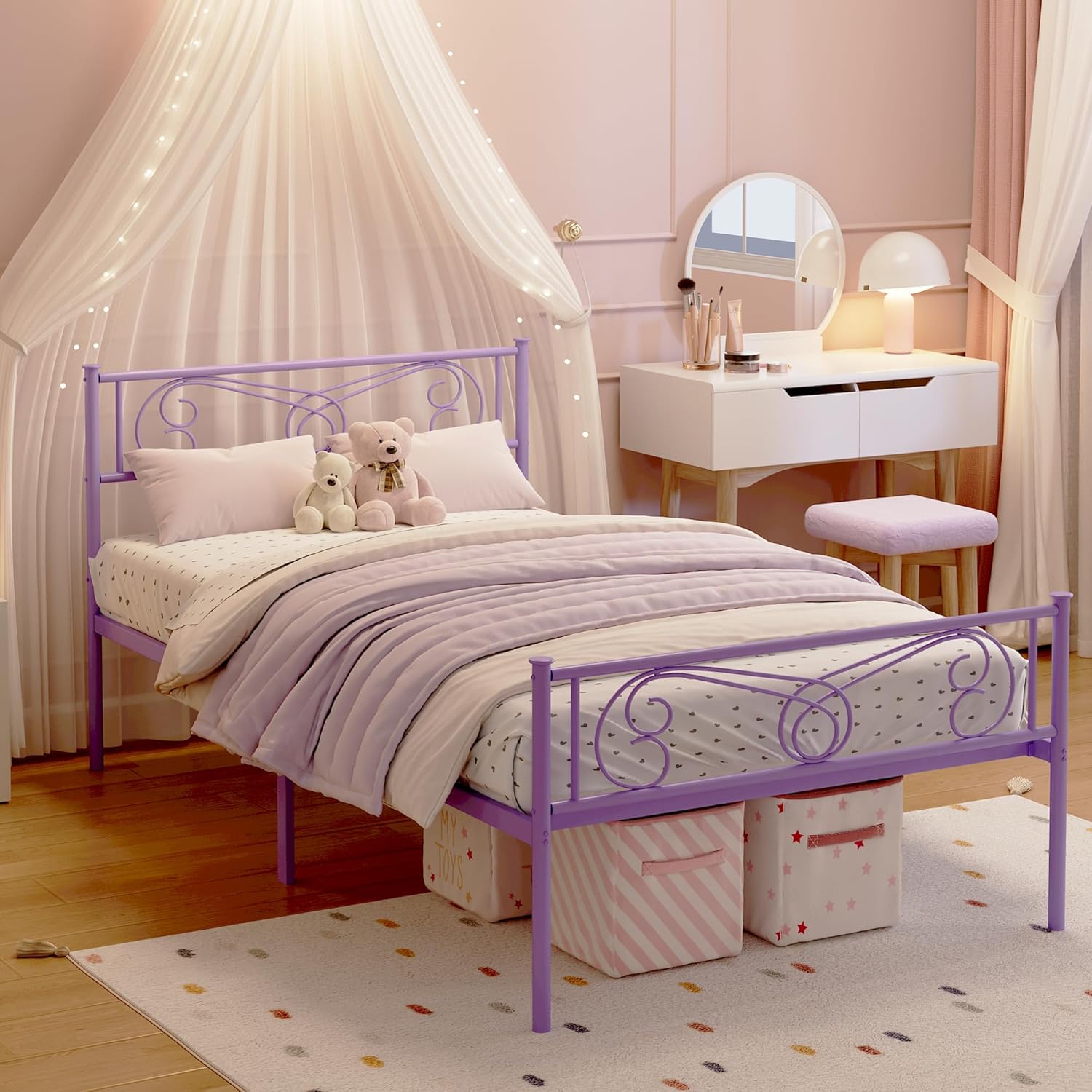 Garvee 14 Inch Twin Size Metal Bed Frame Platform Bed with Headboard ...