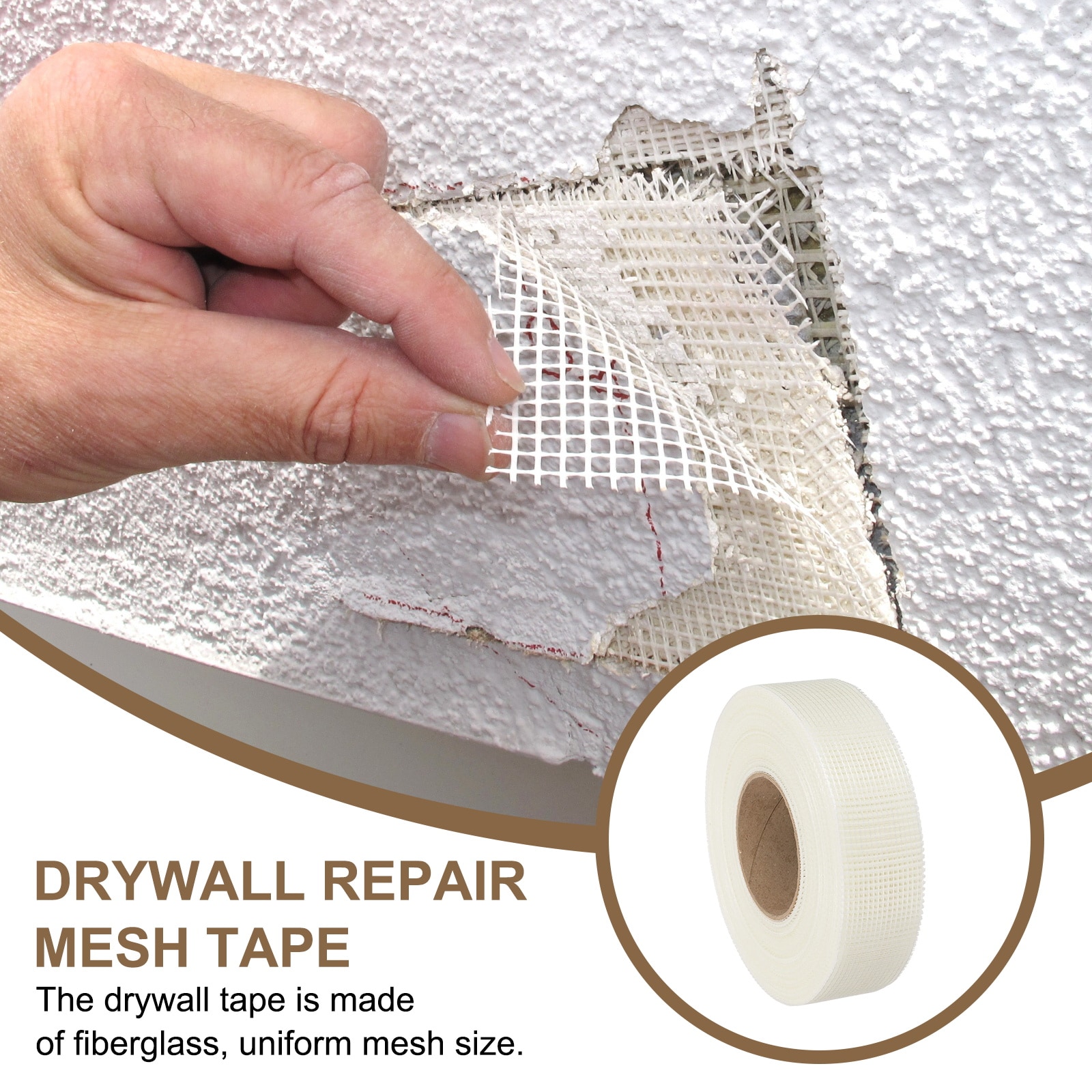 PATIKIL Drywall Repair Mesh Tape 2 inch x 328 ft Fiberglass Repair ...