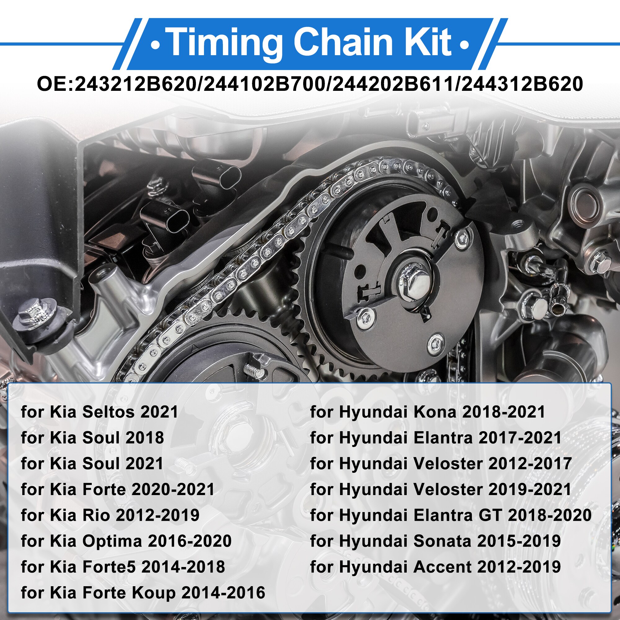 Unique Bargains 1 Set Engine Timing Chain Kit for Hyundai Elantra ...