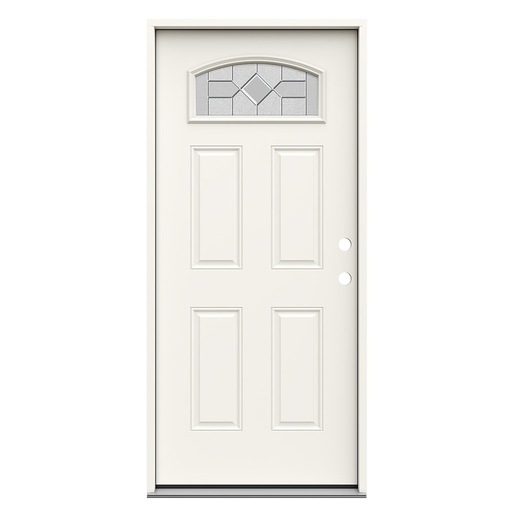 JELD-WEN Caldwell 36-in x 80-in x 4-9/16-in Steel 1/4 lite Left-hand ...