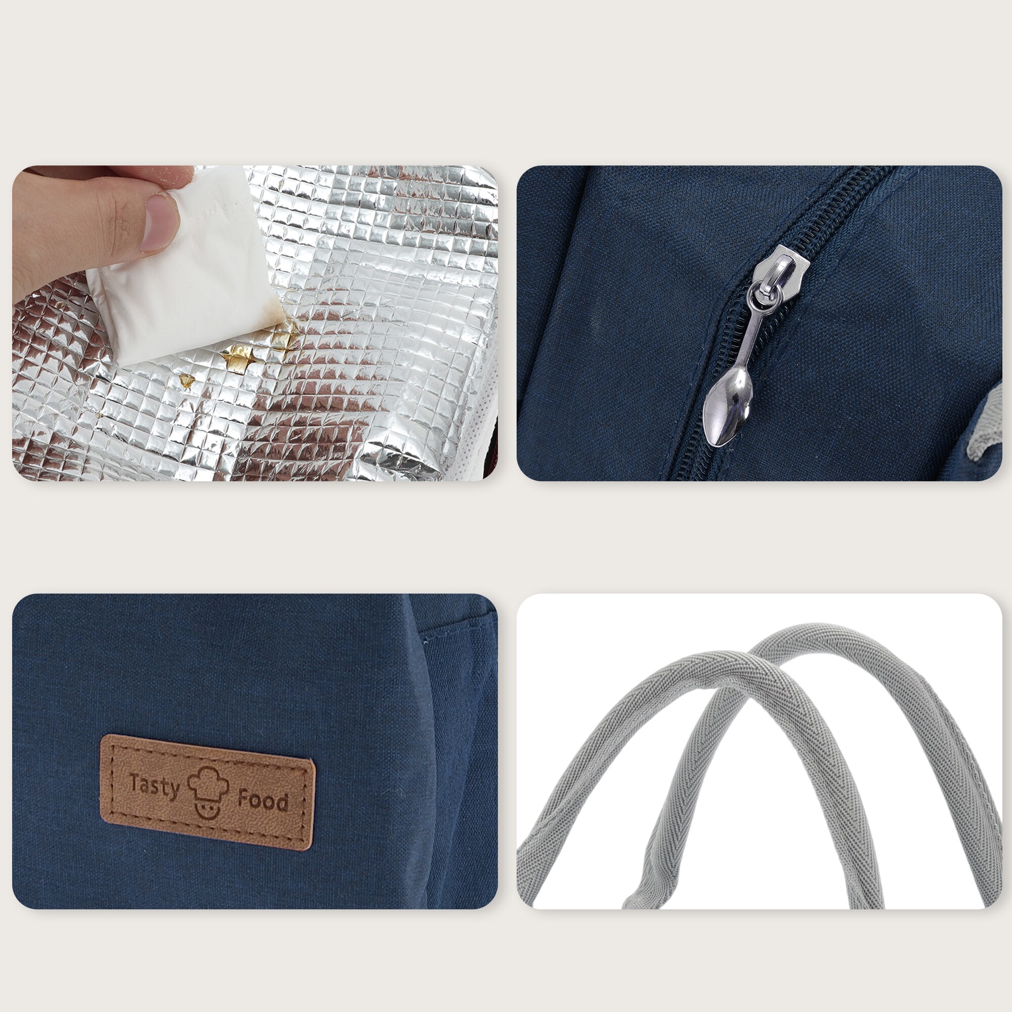 Unique Bargains Lunch Bag Lunch Box Reusable Insulated Lunch Box Tote ...