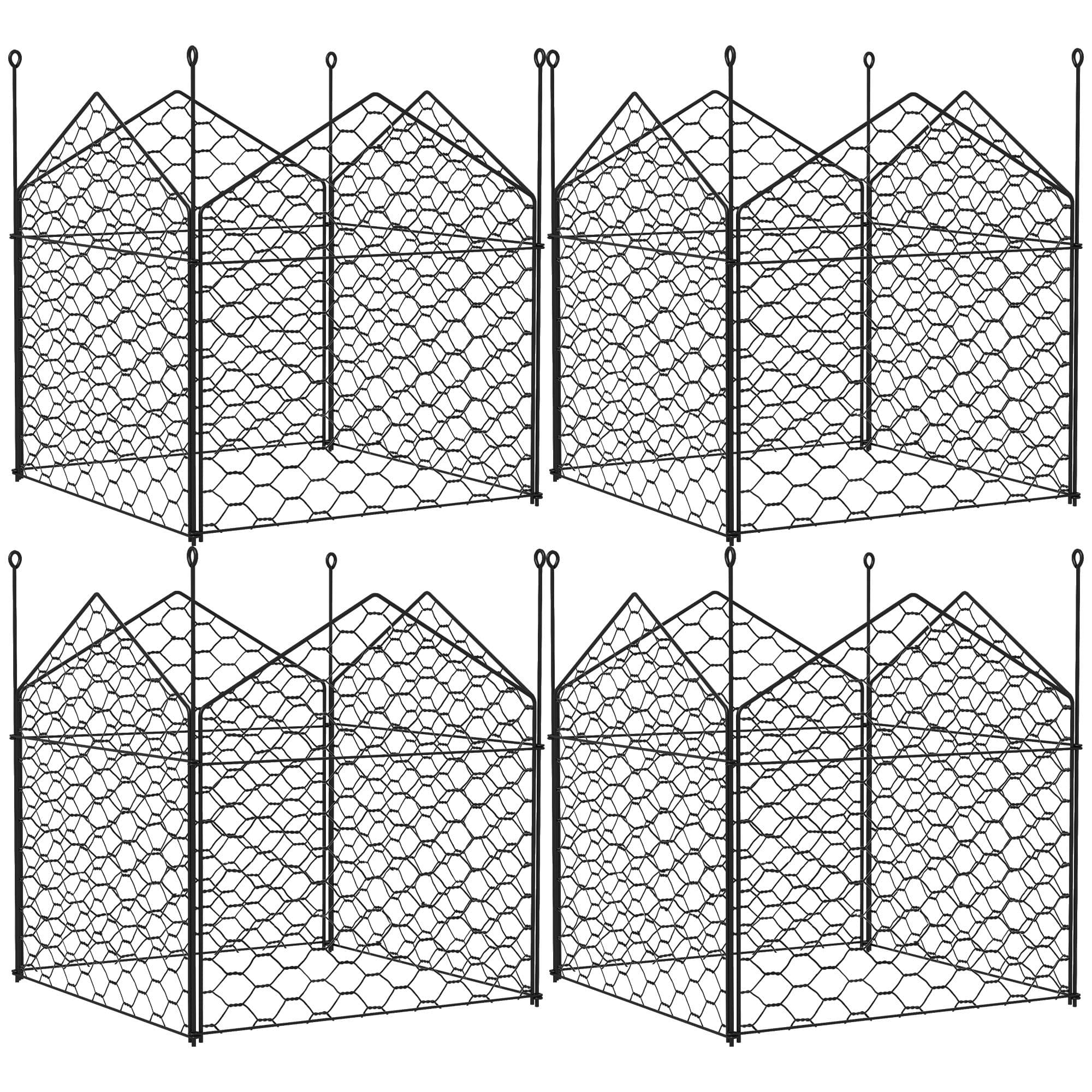 Angel Sar 4 Pack Black Metal Garden Cloches 12 x 14 Inch Plant ...