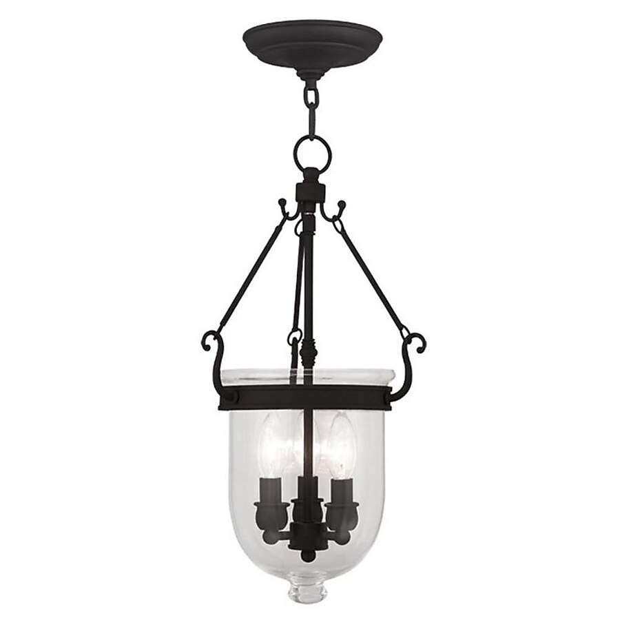 Livex Lighting Jefferson 3 -Light Black Traditional Clear glass Urn ... Livex Lighting Jefferson 3 -Light Black Traditional Clear glass Urn ...