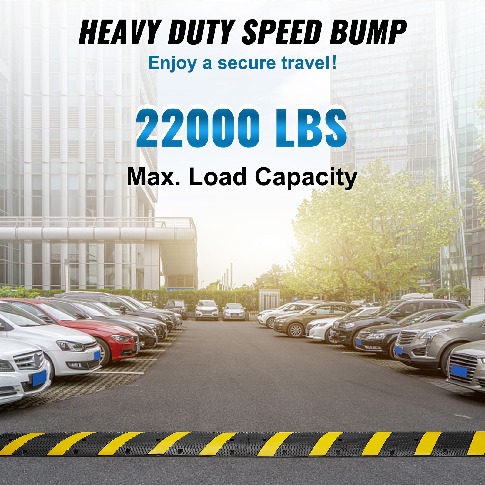 GIVIMO Rubber Speed Hump 2-pc 6-ft 72-in 2 Channel 22000-lb Heavy Duty ...
