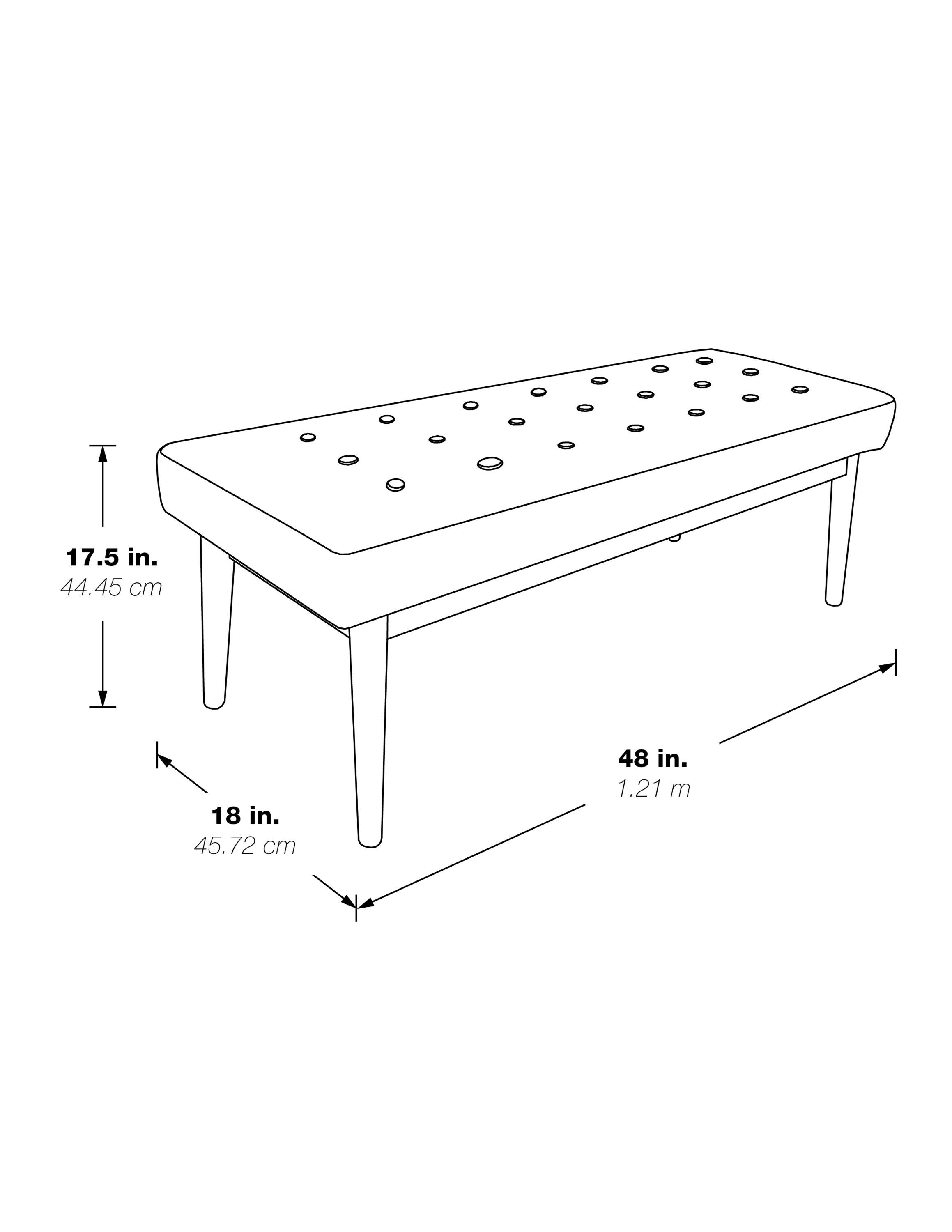 OSP Home Furnishings OSP Home Furnishings Modern Cement Accent Bench 48 ...