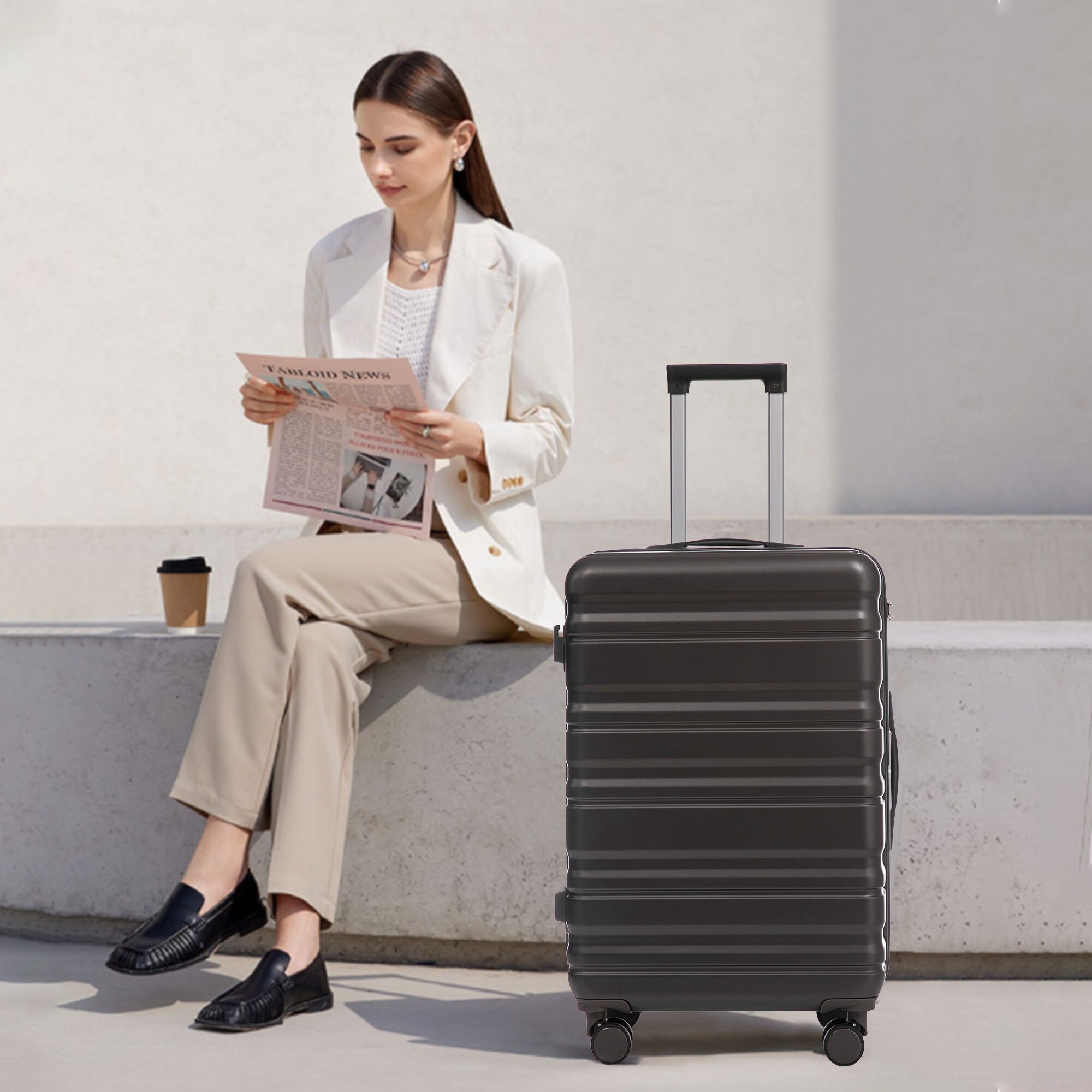 Boyel Living 3 pcs set in ABS Spinner Wheel Luggage Carry on Suitcase ...