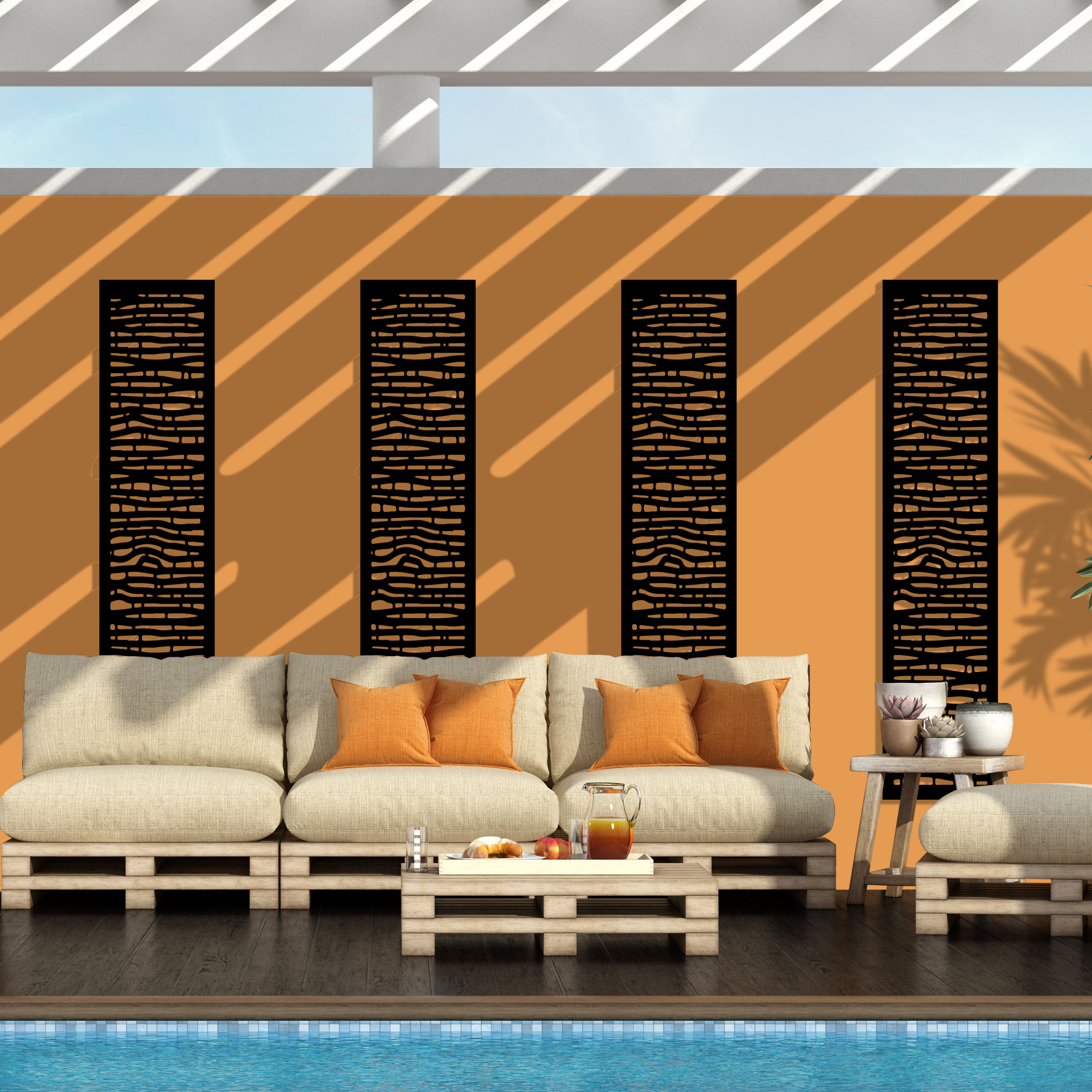 OUTDECO Outback 1-1/3 ft H x 6-ft W Black Powder-Coated Galvanized ...