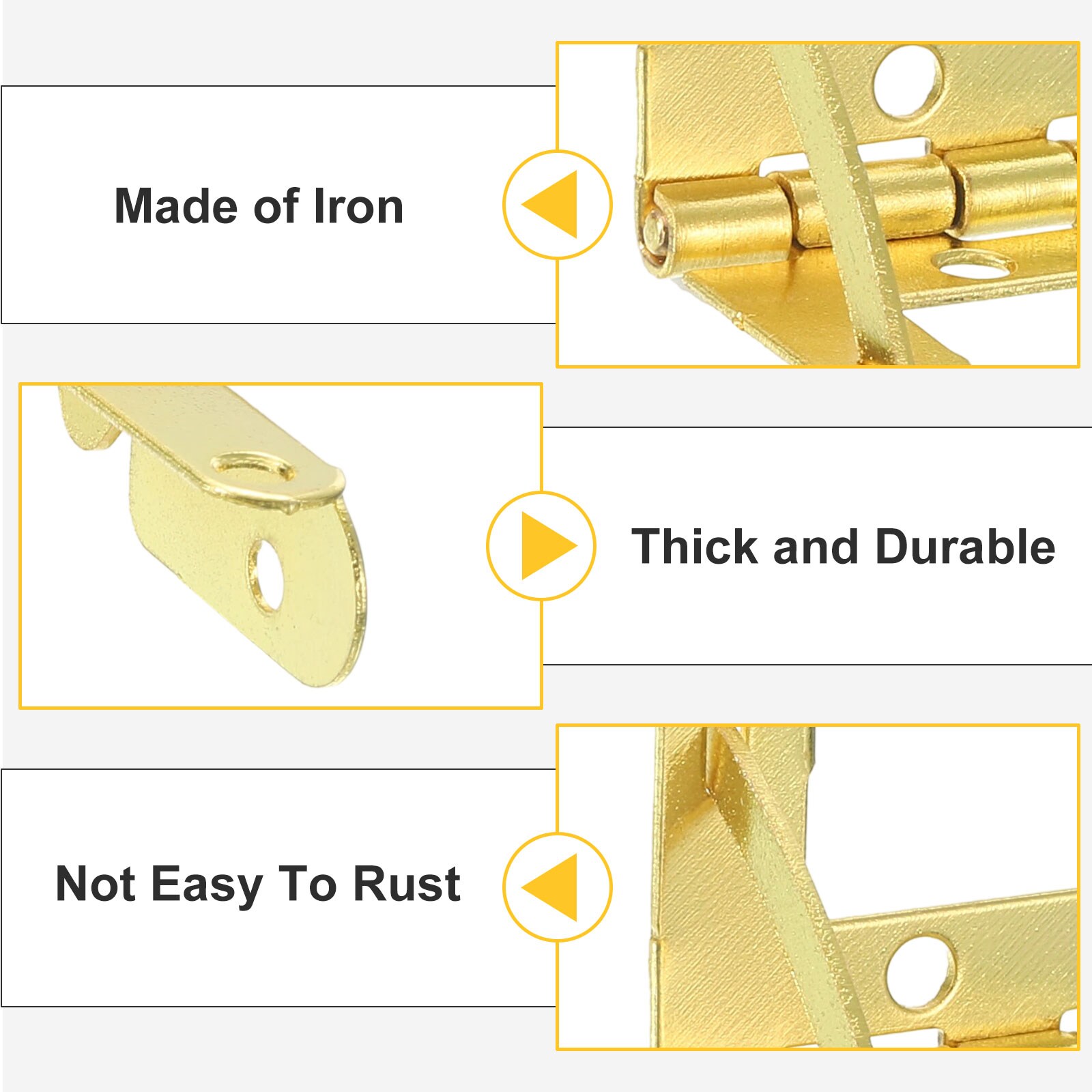 Unique Bargains 10pcs Box Quadrant Hinge 31x36mm Box Hinge Cases with ...