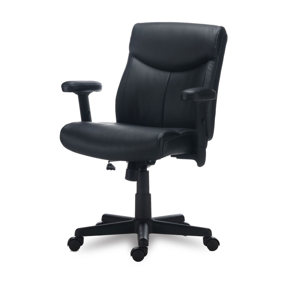 Alera Harthope Leather Task Chair - Ergonomic Black Office Chair ...