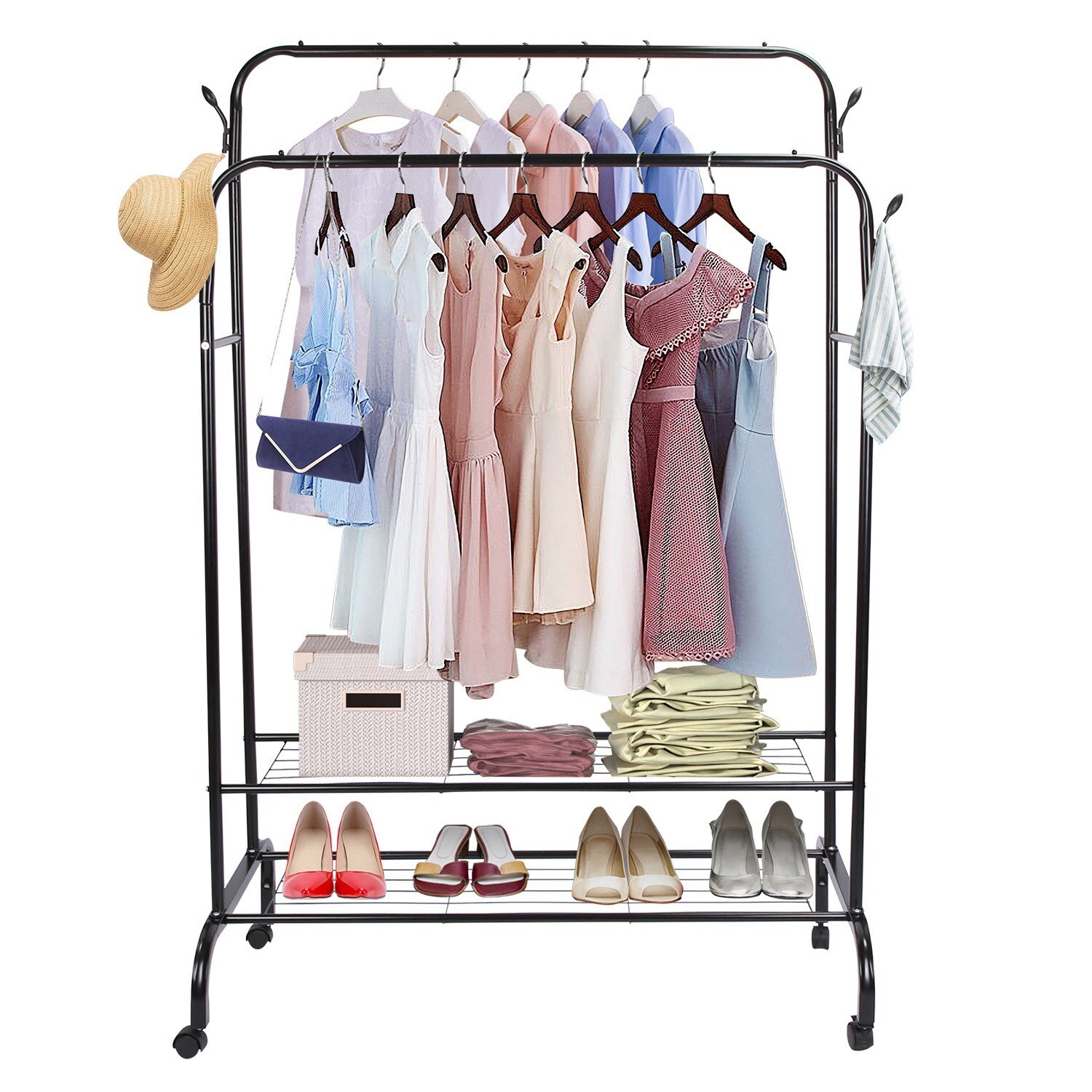 Fun Orange Black Steel Clothing Rack FUNSNCC12 at Lowes.com