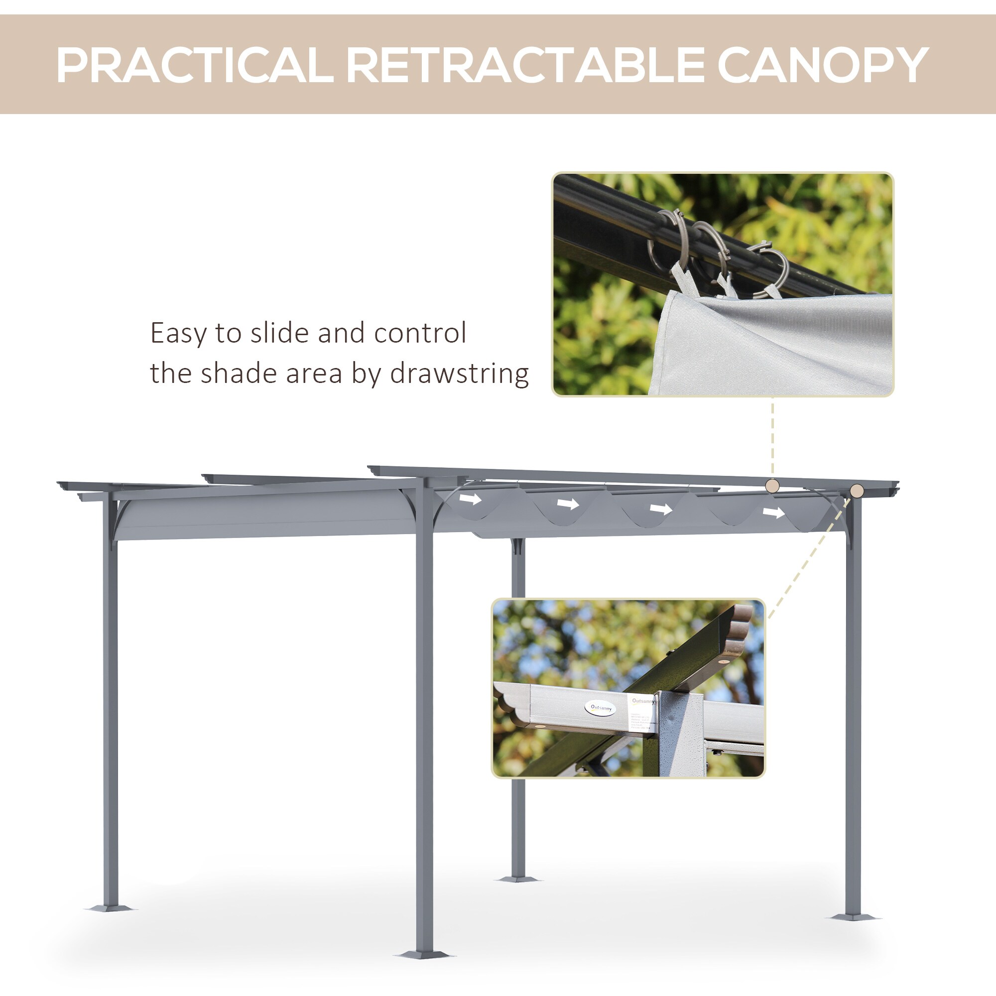 Siavonce 11.5-ft x 11.5-ft Square Gray Standard canopy in the Canopies ...